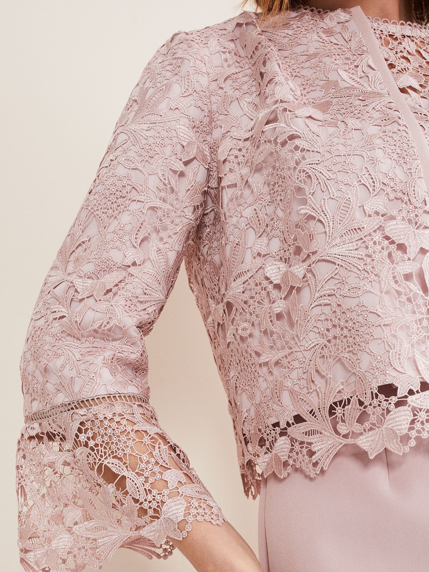 Buy Phase Eight Pink Isabella Lace Jacket from the Next UK online shop