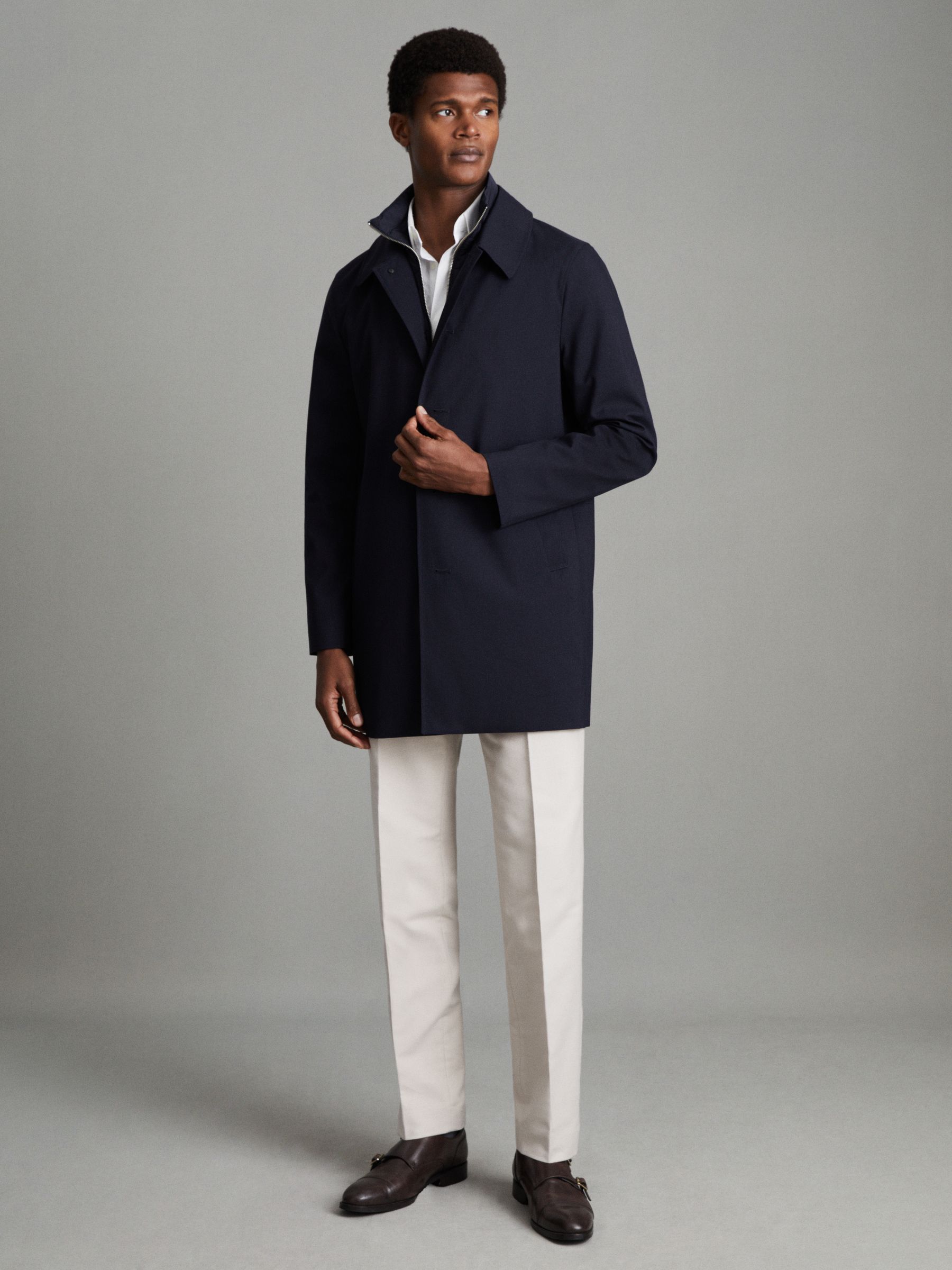 Buy Reiss Navy Perrin Jacket With Removable Funnel-Neck Insert from the ...