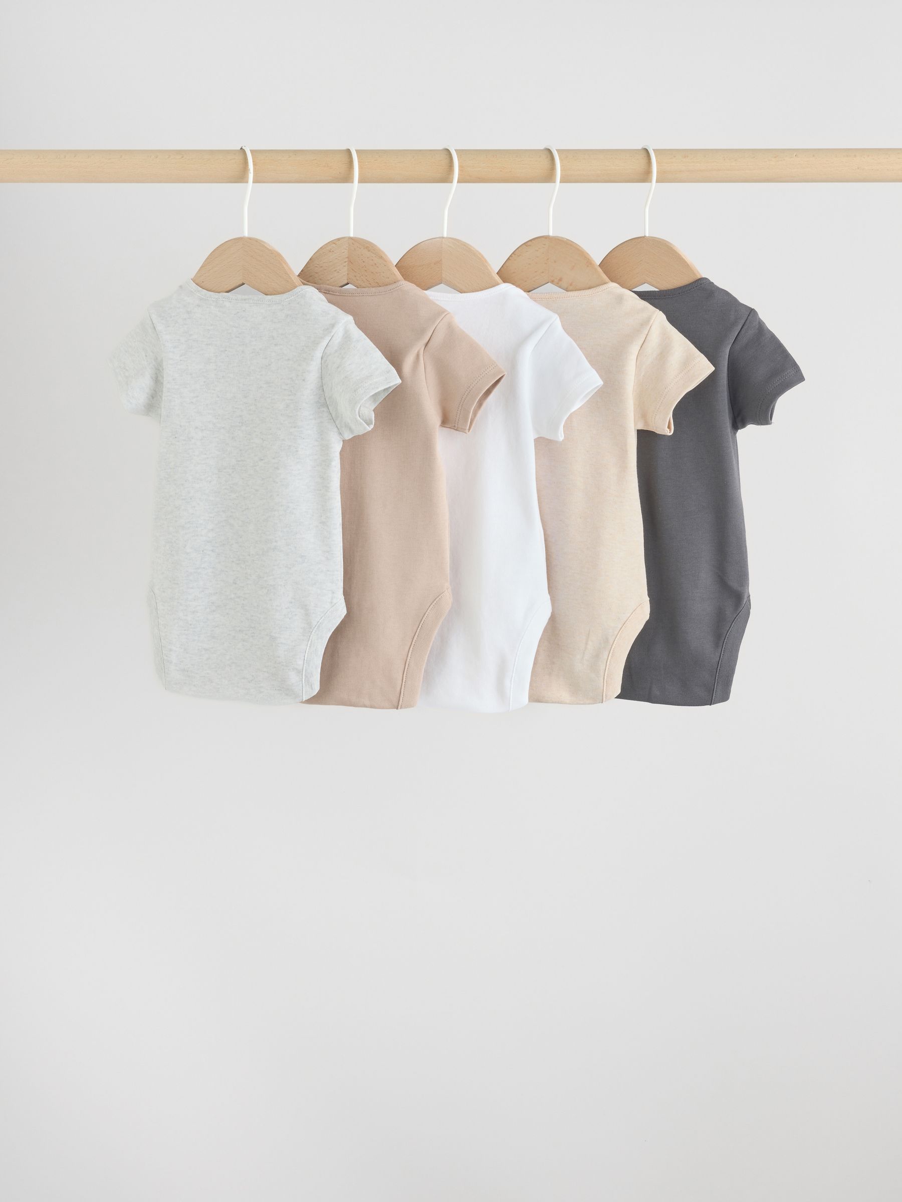 Buy Neutral Baby Essential Short Sleeve Bodysuits 5 Pack from the Next ...