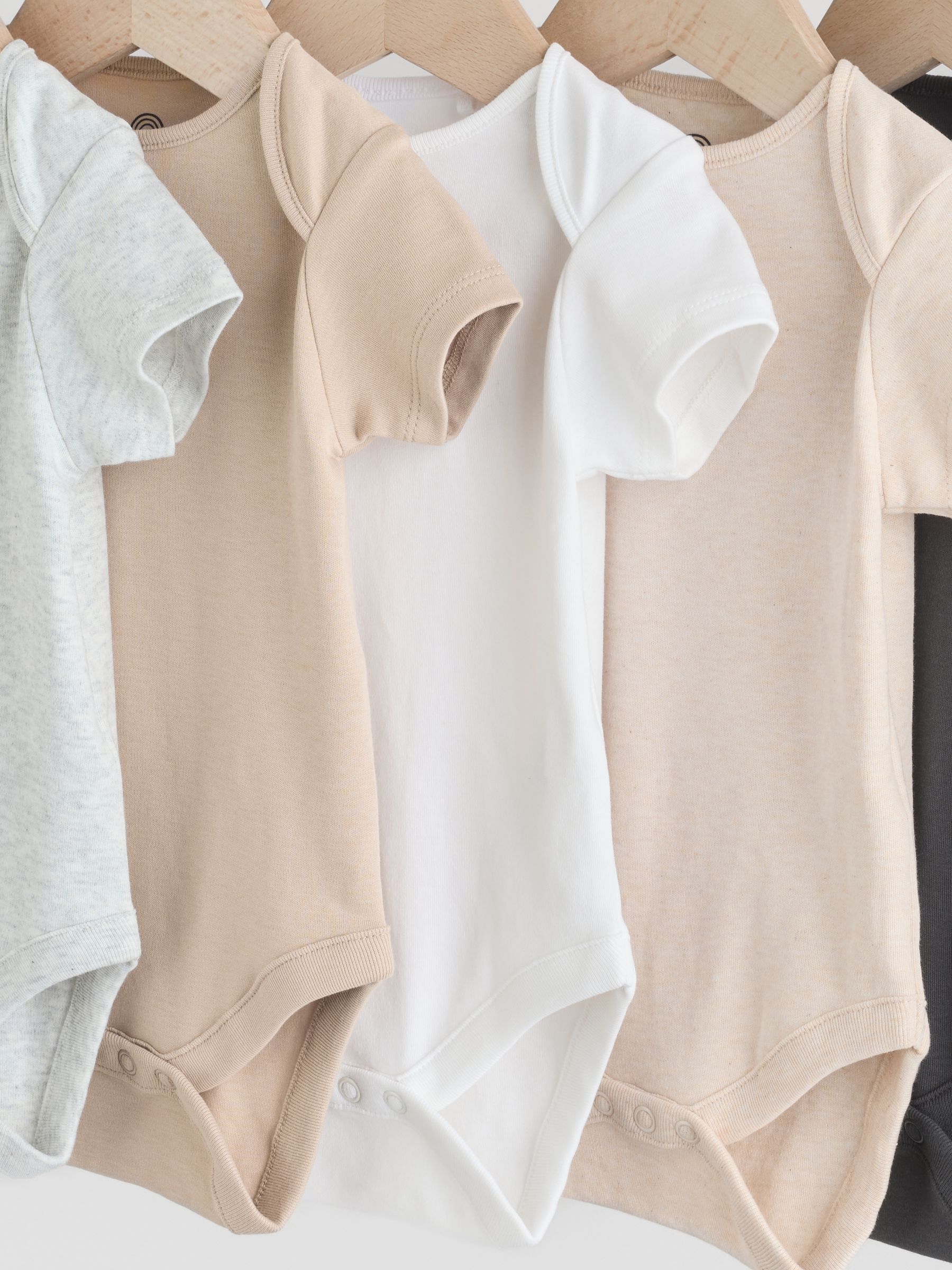 Buy Neutral Baby Essential Short Sleeve Bodysuits 5 Pack from the Next ...