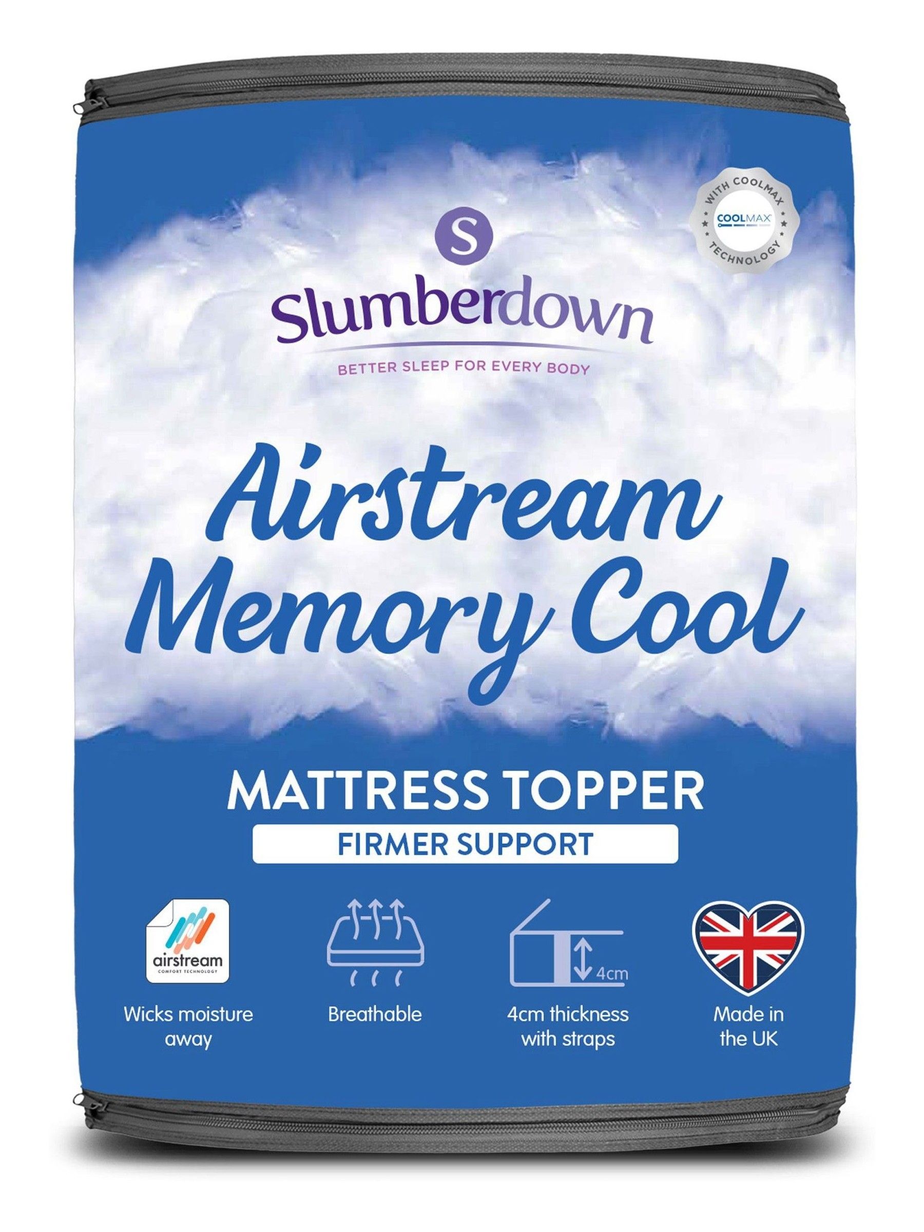 Buy Slumberdown White Airstream Memory Cool Mattress Topper from the ...