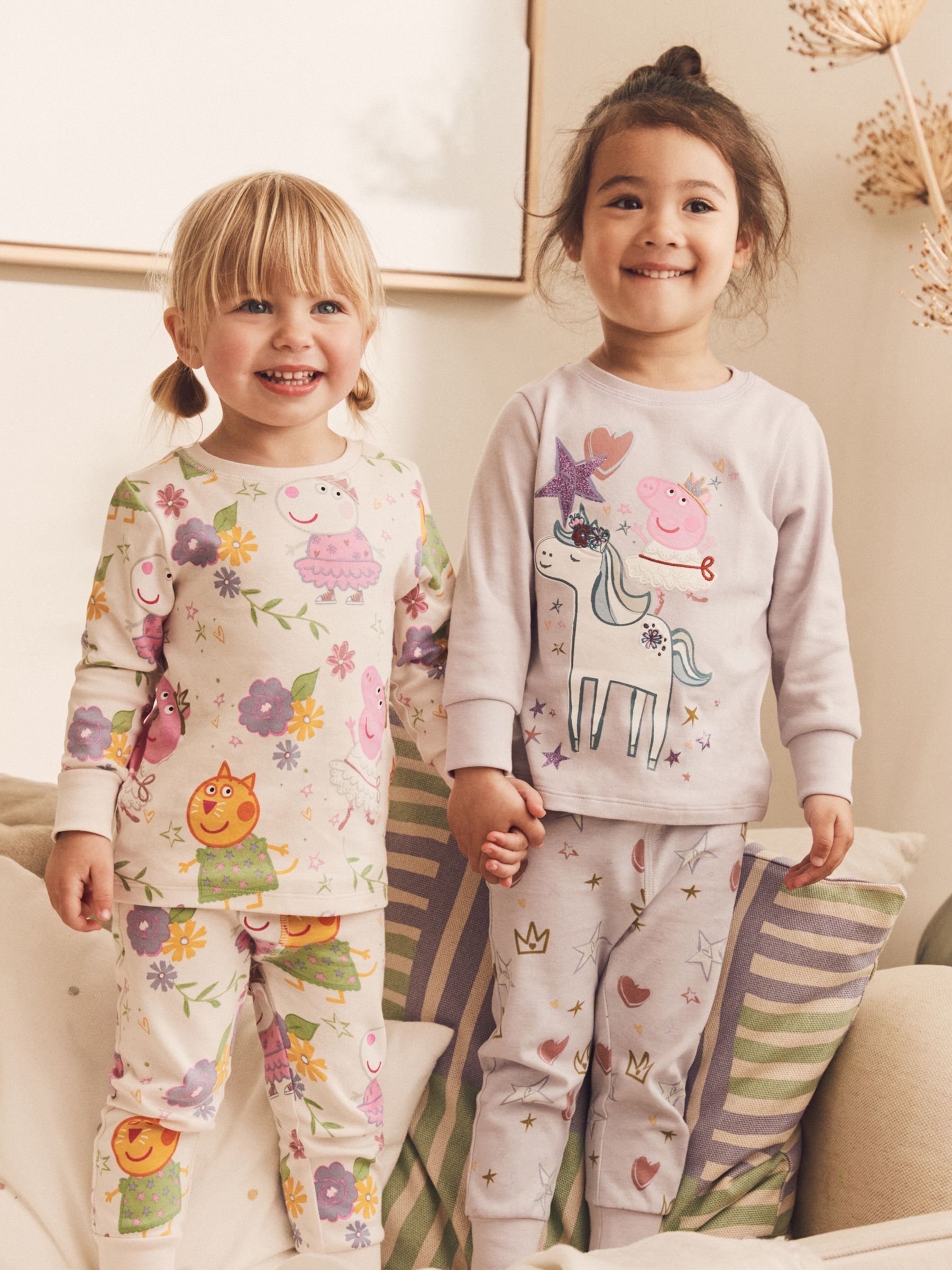 Buy Peppa Pig Lilac Purple/White 2 Pack License Snuggle Pyjamas (9mths ...