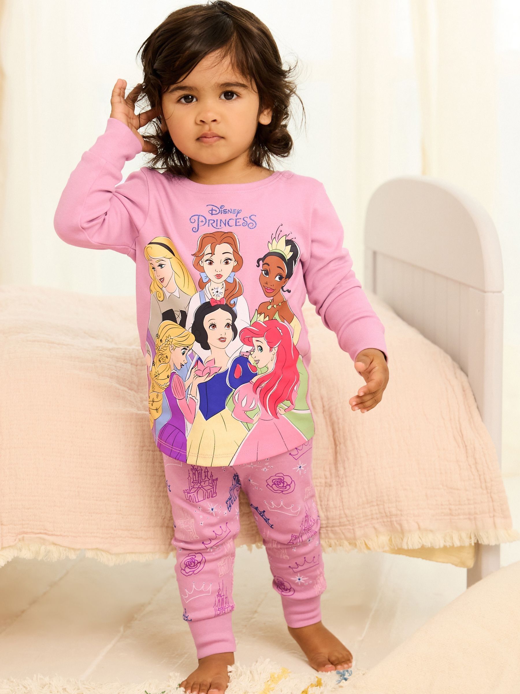 Buy Purple 100% Cotton Disney Princesses Snuggle Pyjamas (9mths-8yrs ...