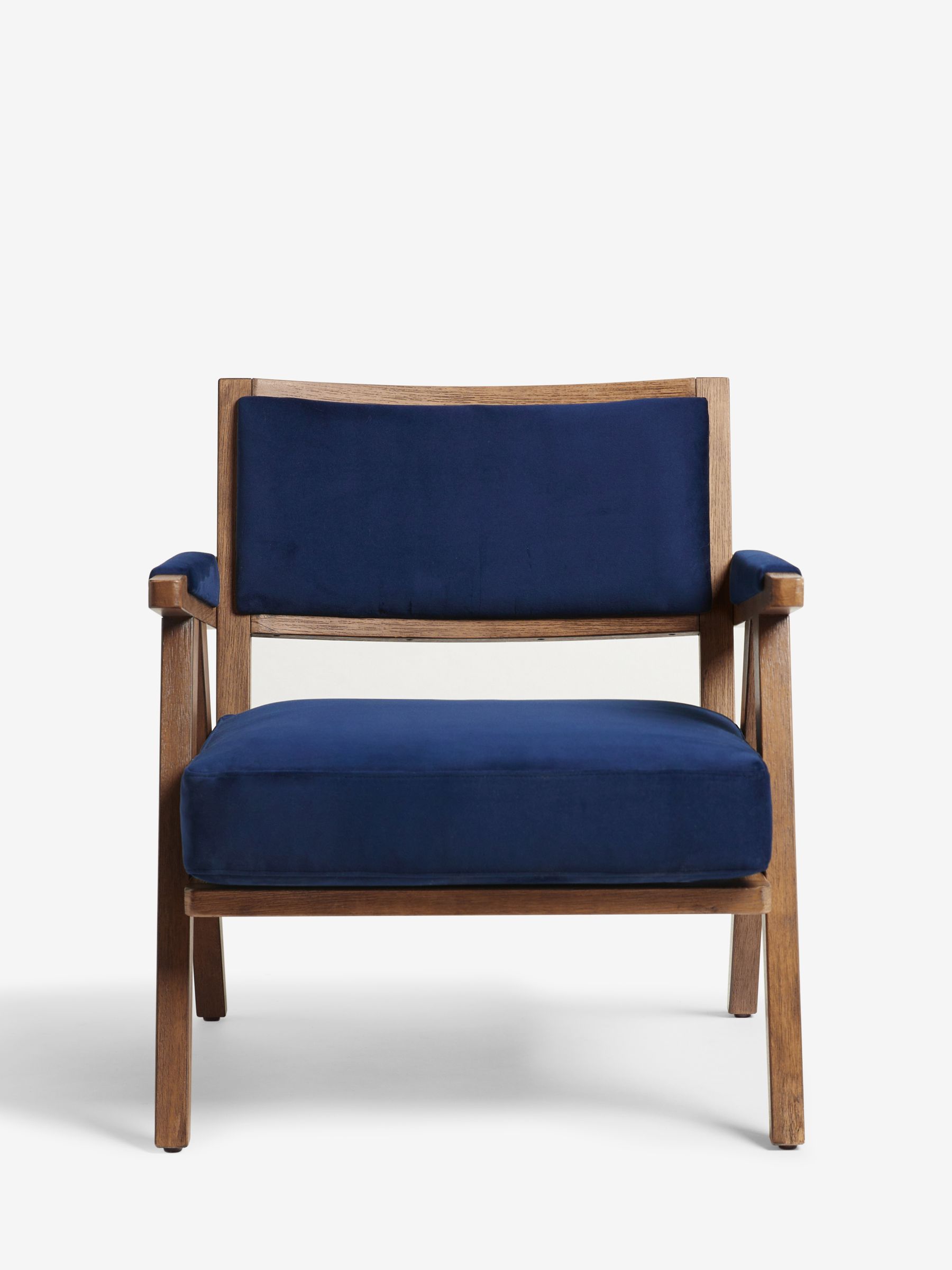 Buy Bronx Frame Soft Velvet Navy Blue Abe Wooden Accent Chair from the ...
