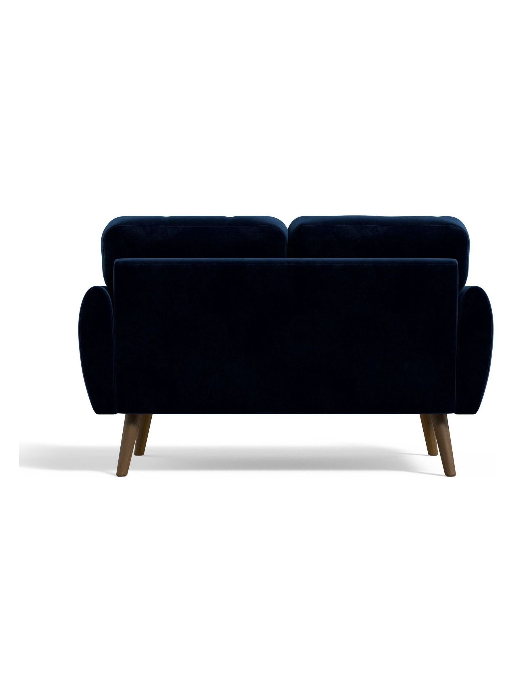 Buy Soft Velvet Navy Blue Bronx Leg Small Wilson 2 Seater Sofa from the ...