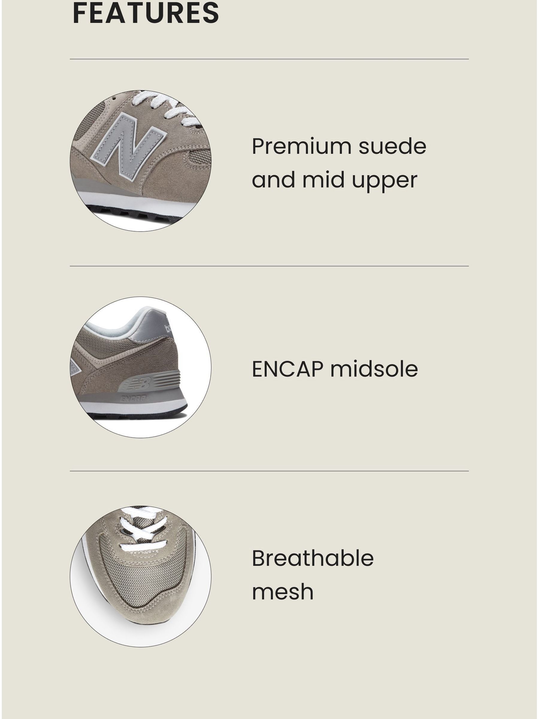 Buy New Balance Light Grey Mens 574 Trainers from the Next UK online shop