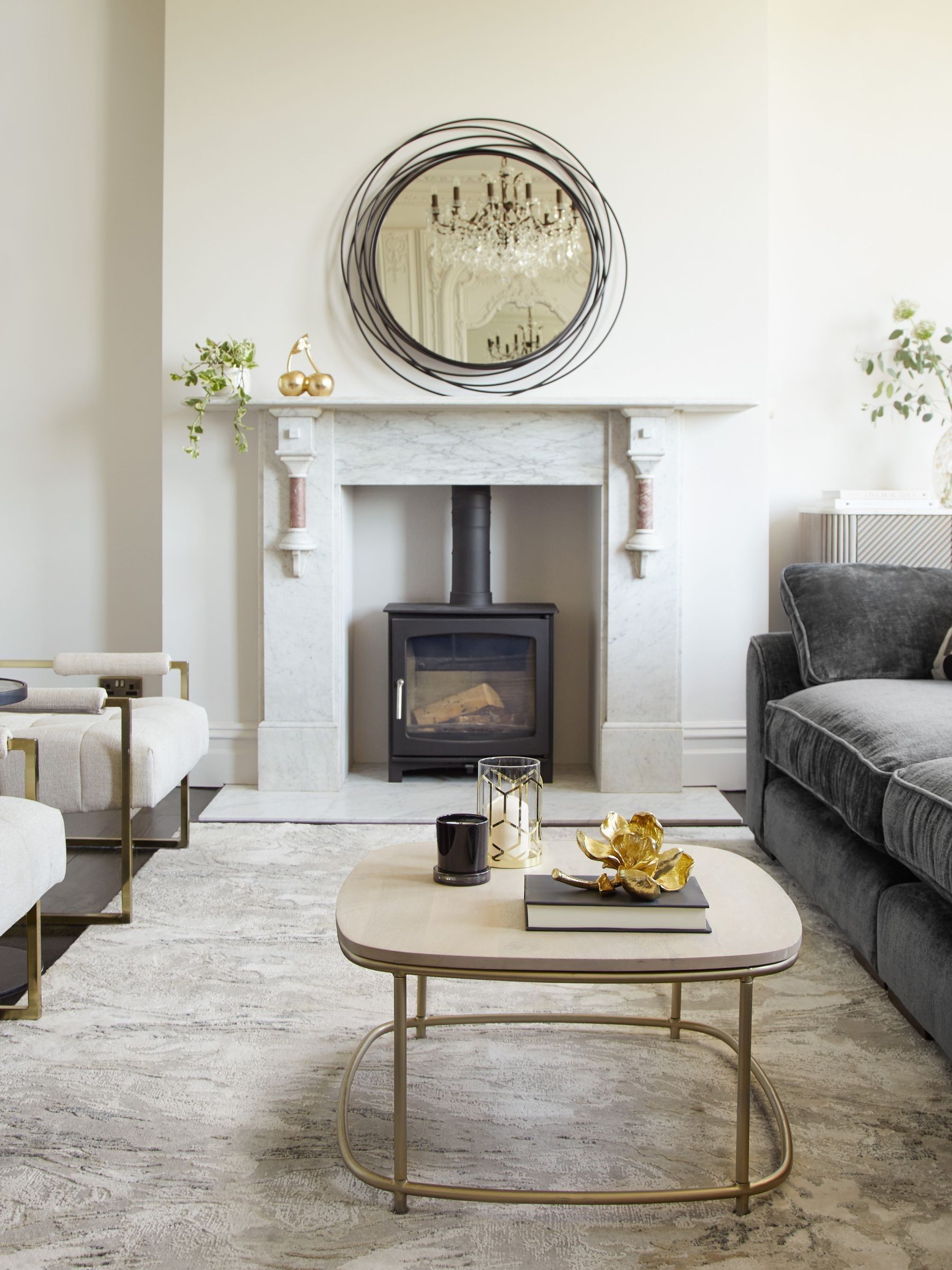 Buy Black Contemporary Wire 91x91cm Wall Mirror from the Next UK online ...