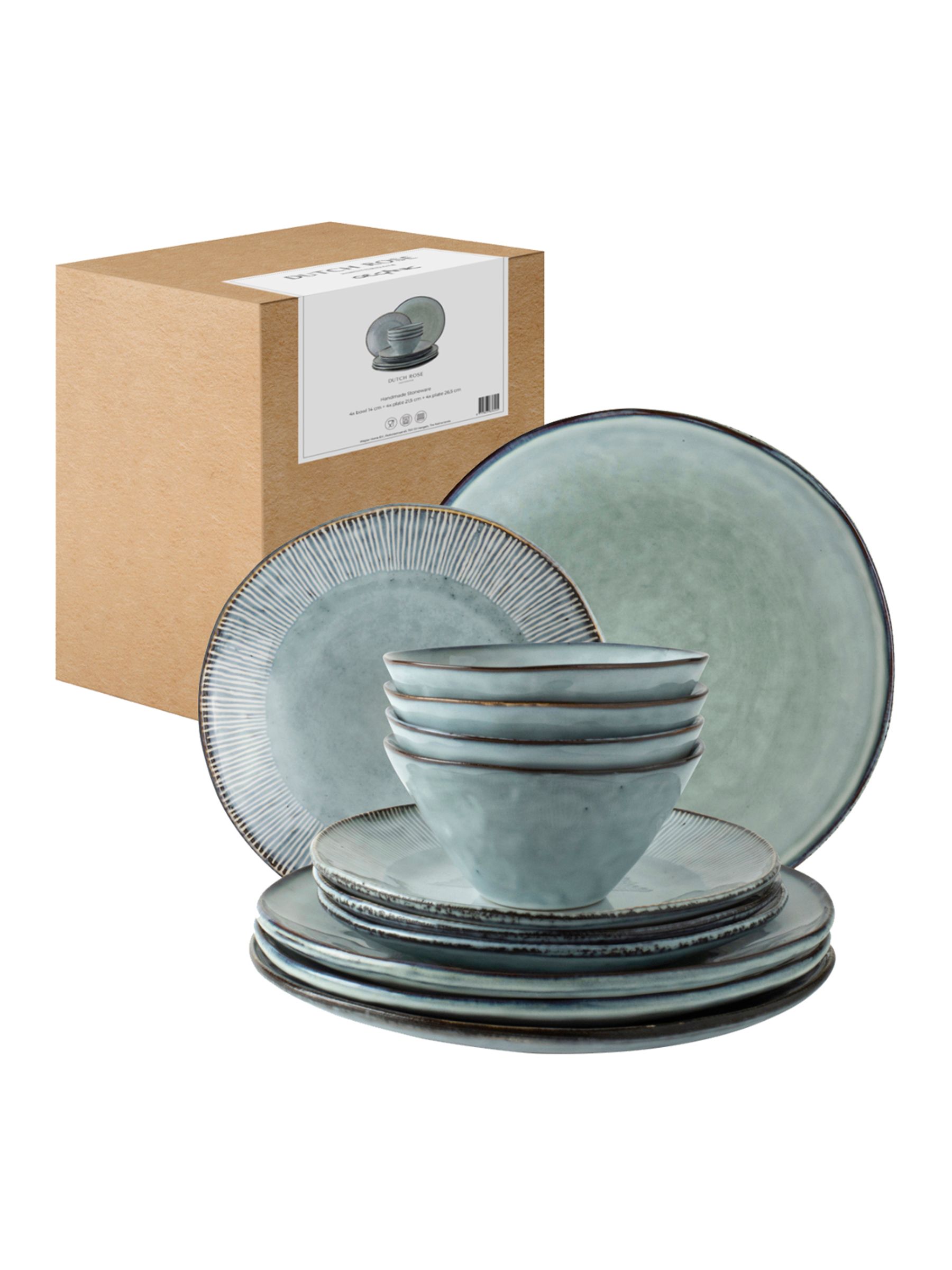 Buy Dutch Rose Blue Set of 4 Dinner Plates 12 Piece Set from the Next ...