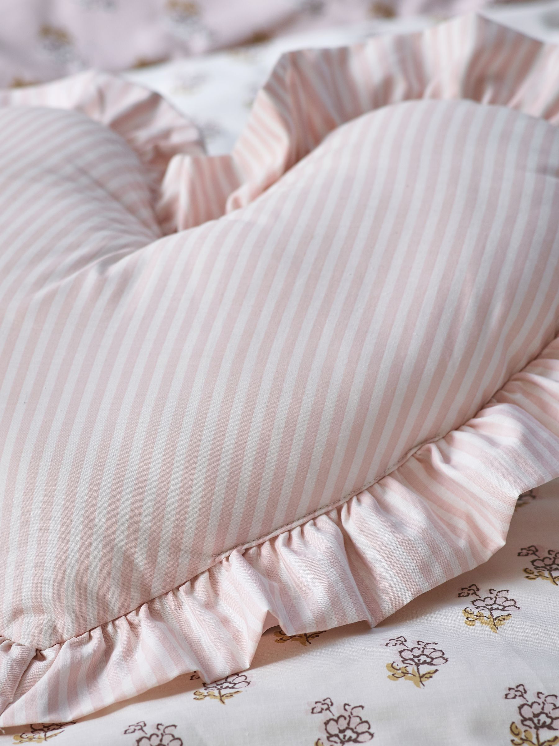 Buy Pink Ruffle Heart Stripe Cushion from the Next UK online shop