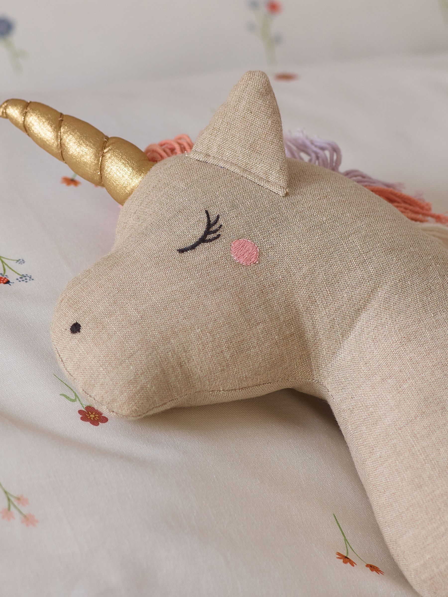 Buy Natural Embroidered Unicorn Toy Cushion from the Next UK online shop