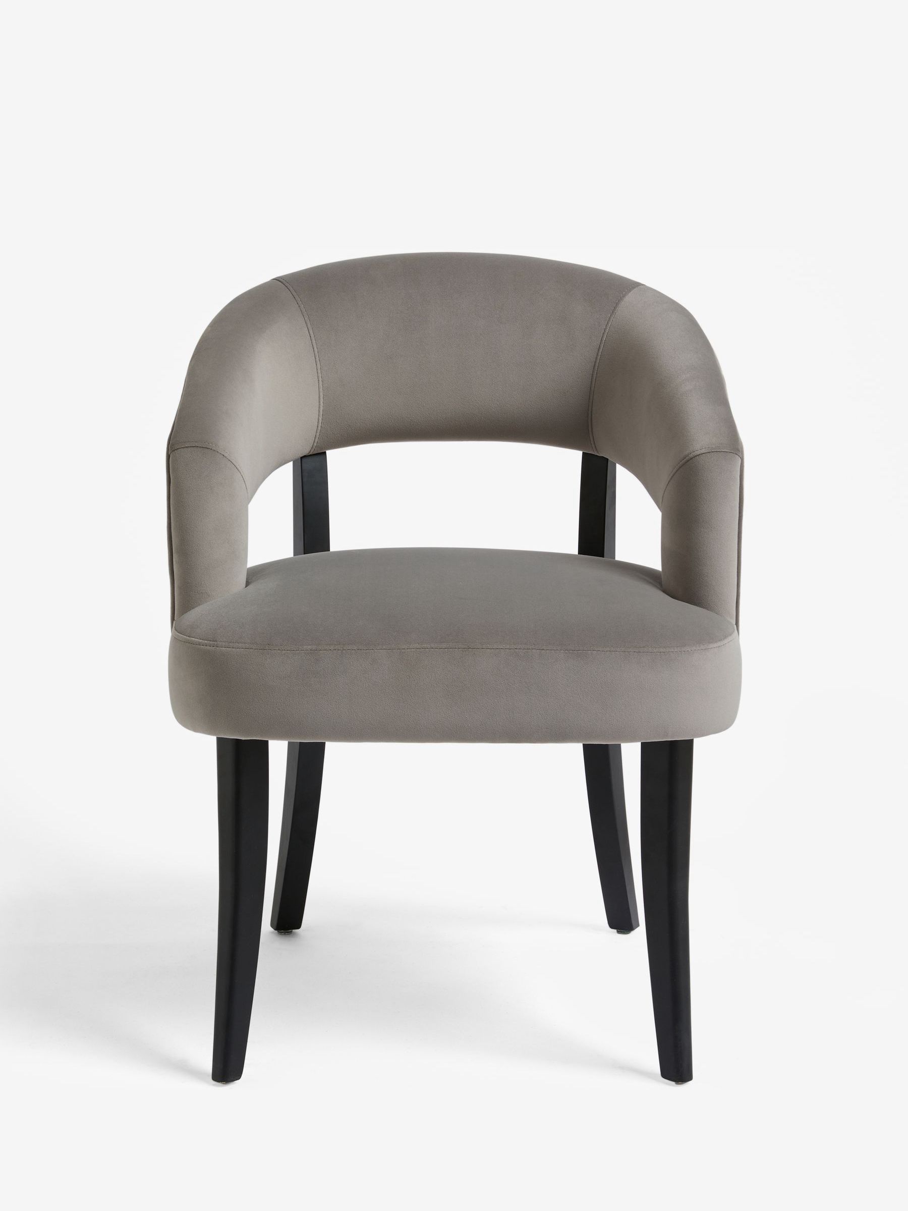 Buy Set of 2 Soft Velvet Mid Grey Remi Black Leg Dining Chairs from the ...