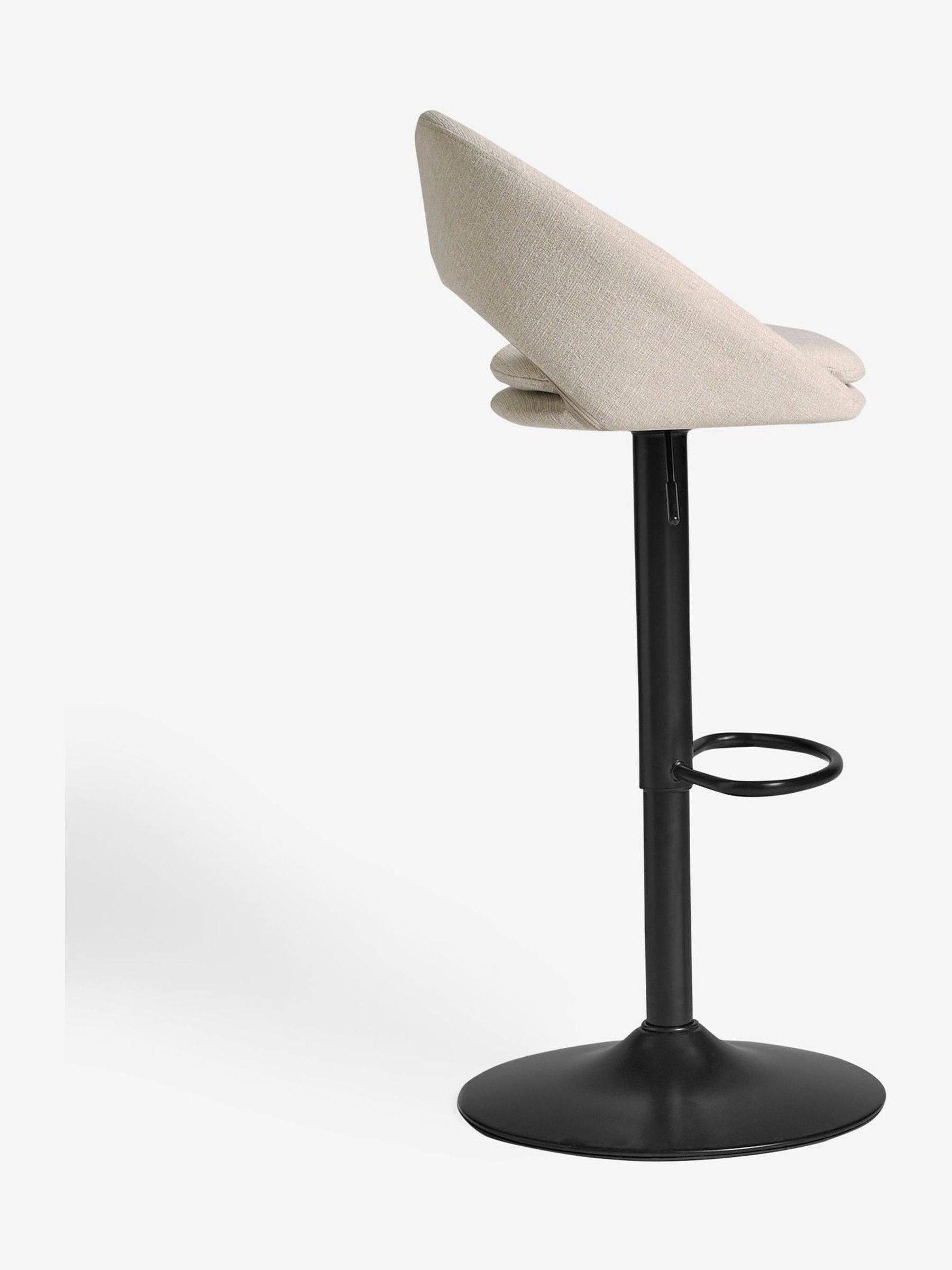 Buy Tweedy Plain Light Natural Hewitt Adjustable Height Bar Stool from ...