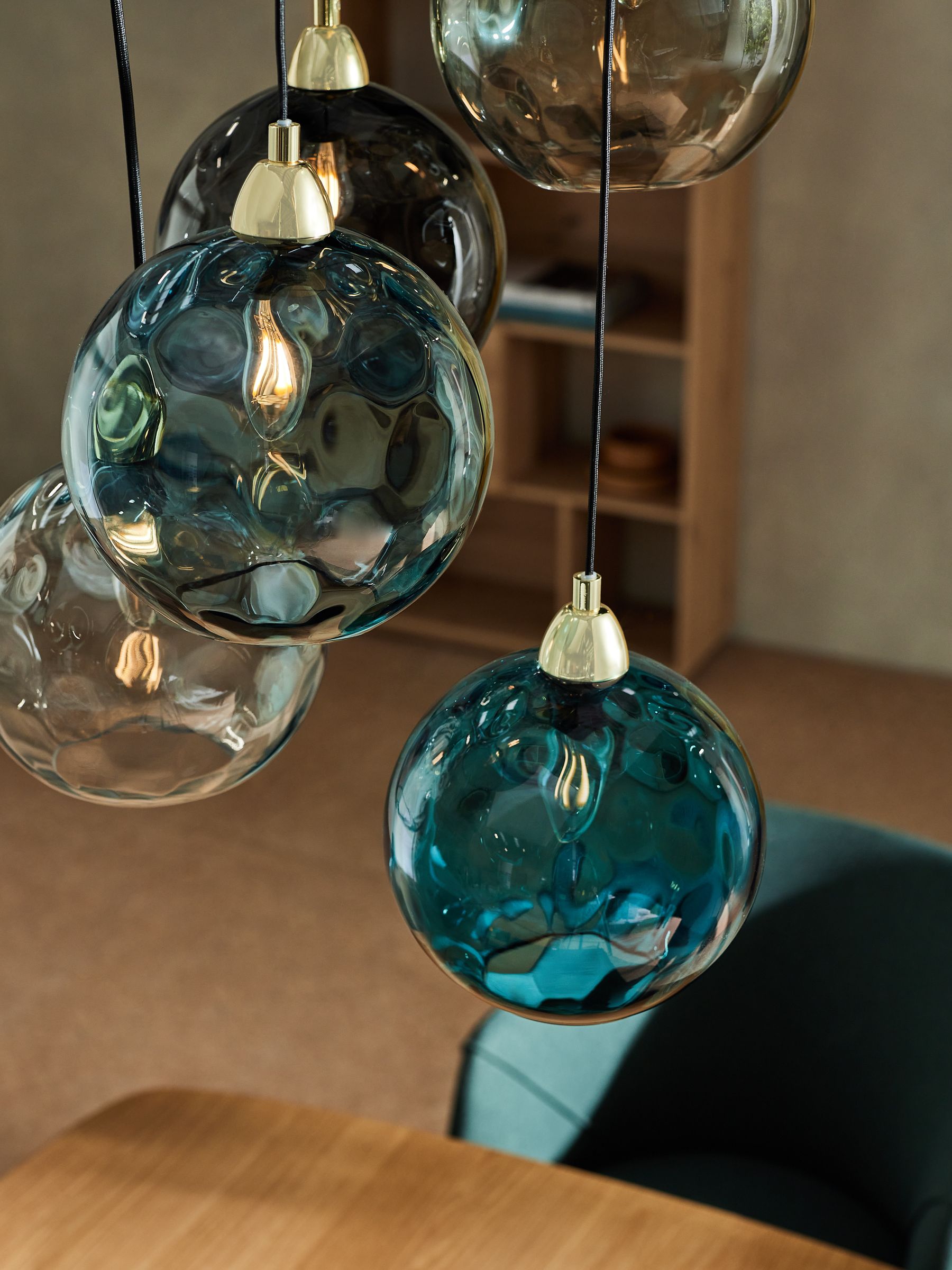 Buy MADE.COM Blue Ilaria 5 Light Cluster Pendant Ceiling Light from the ...