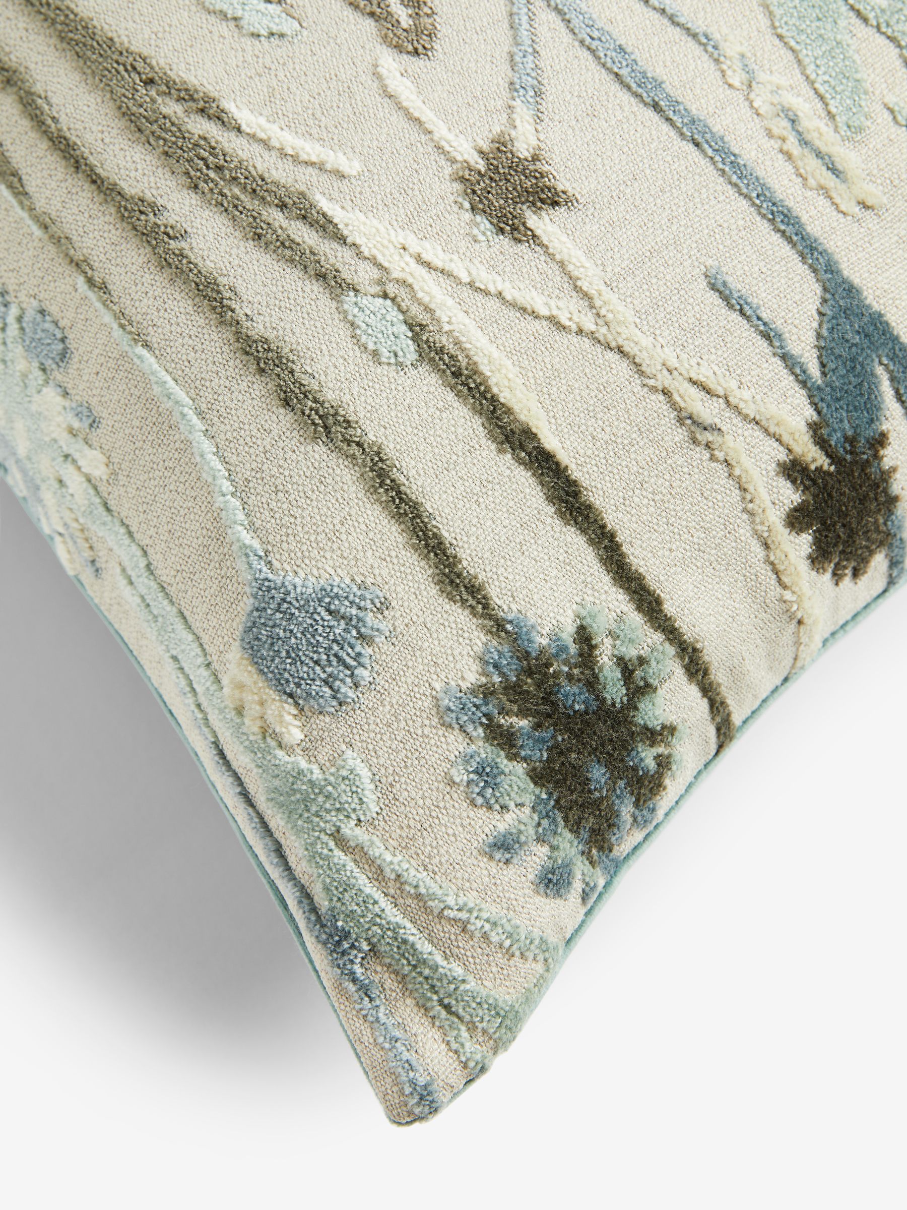 Buy Duck Egg Blue Cut Velvet Floral Cushion from the Next UK online shop