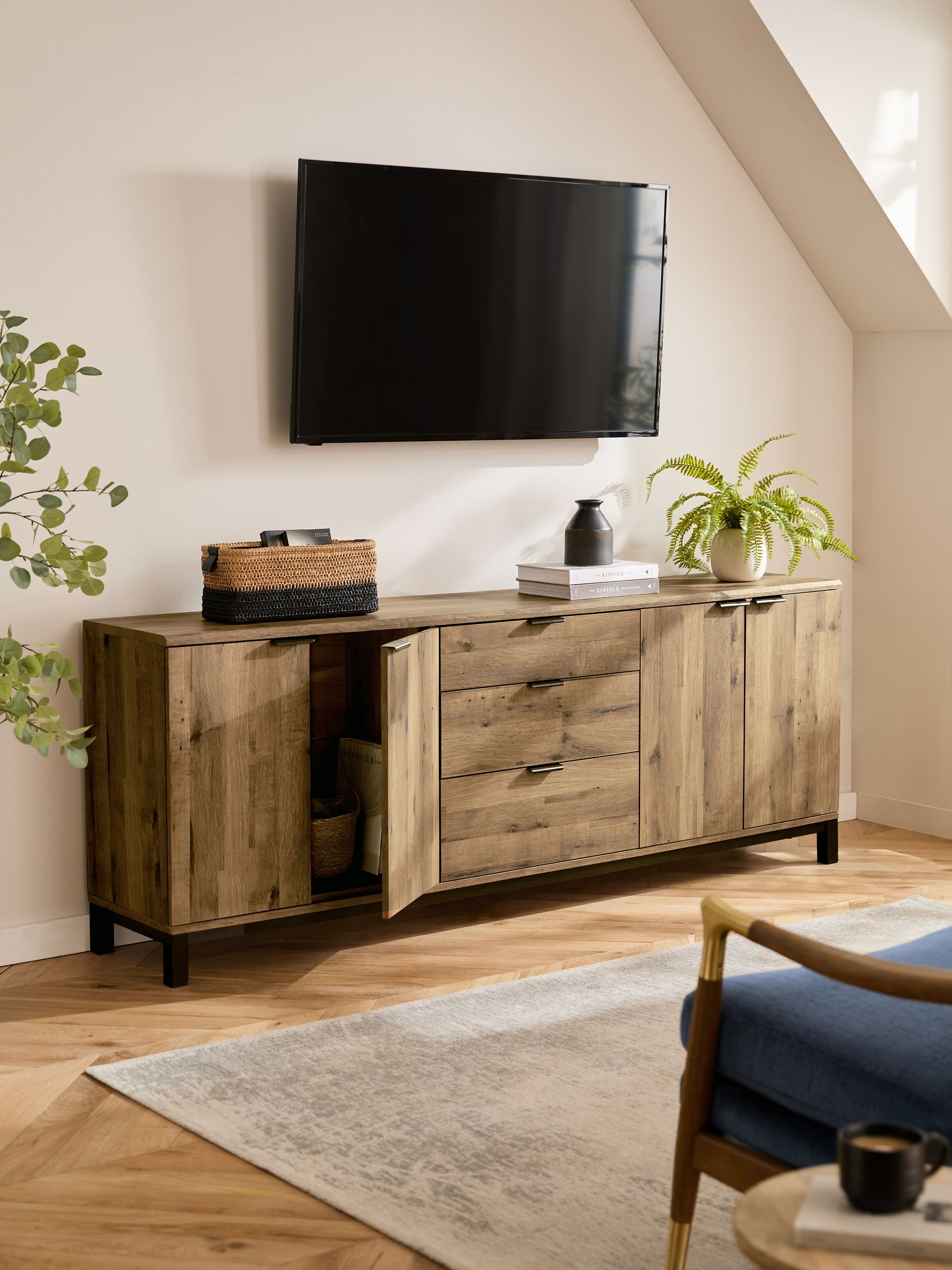 Buy Dark Bronx Oak Effect Extra Large Sideboard from Next Ireland