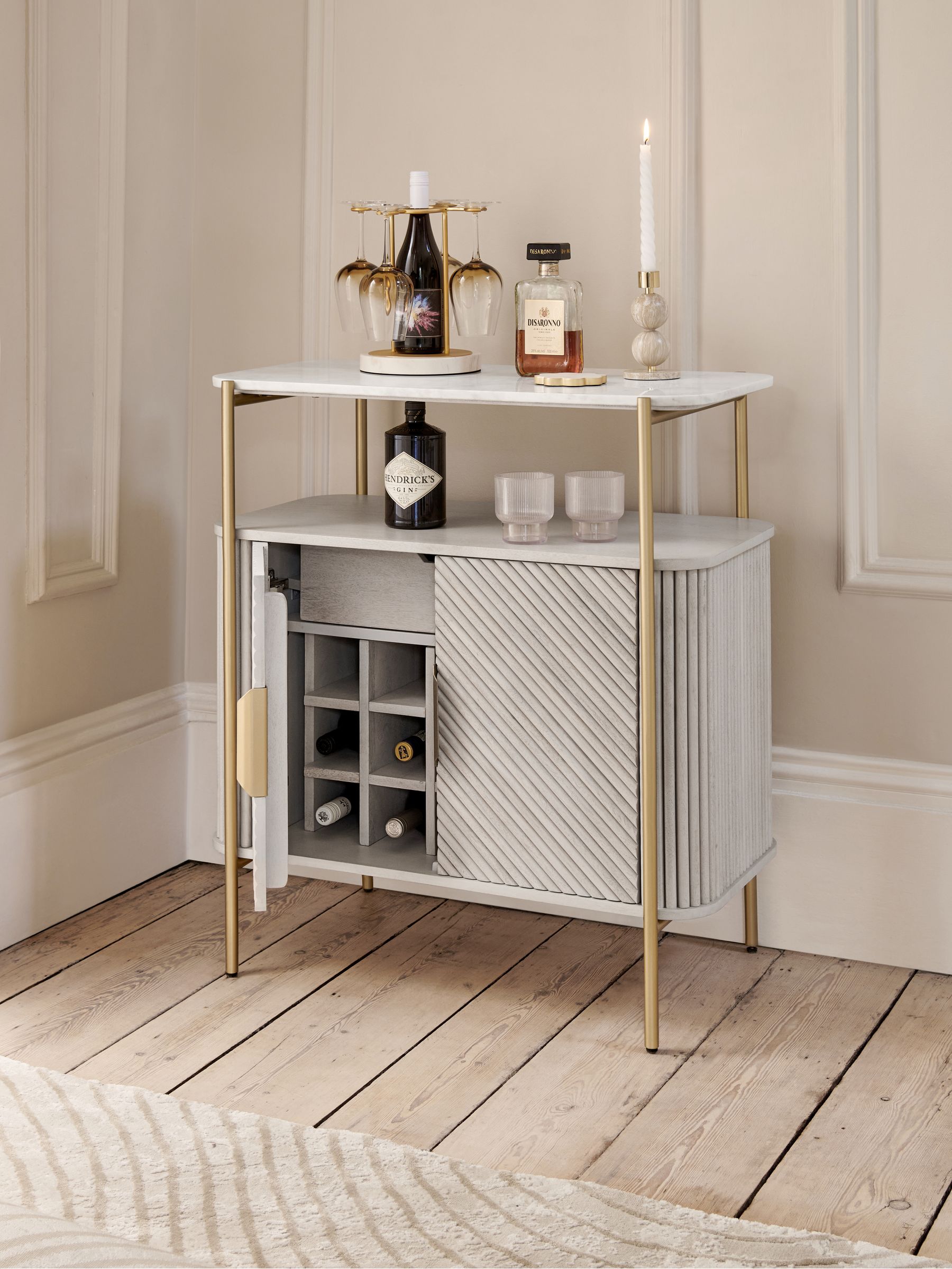 Mango wood drinks cabinet store