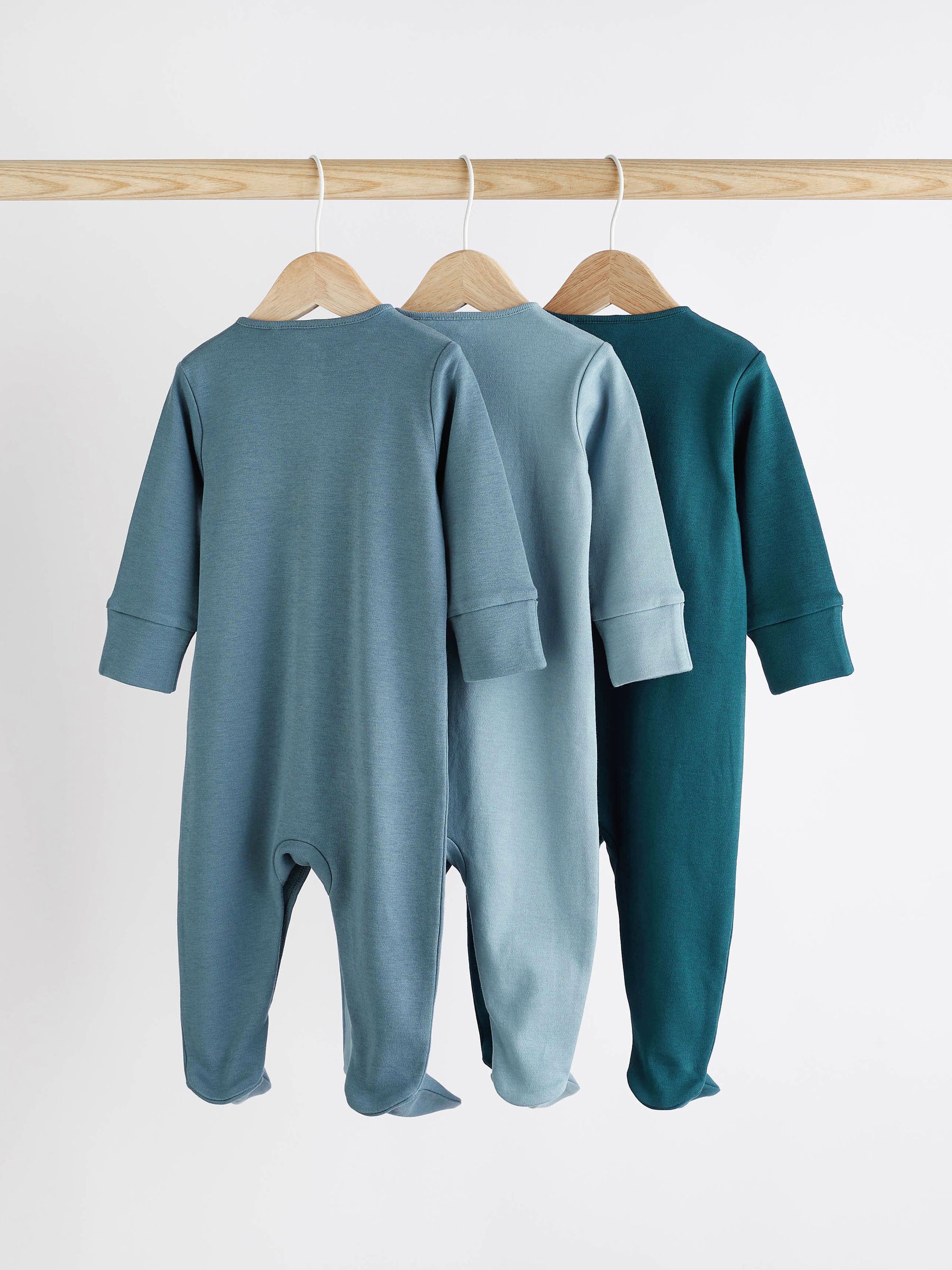 Buy Petrol Blue 3 Pack Baby Sleepsuits (0-2yrs) from the Next UK online ...