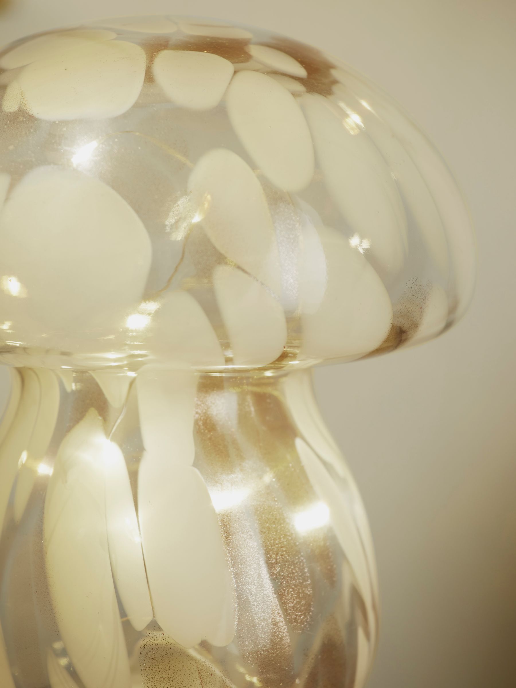 Buy White Confetti Toadstool Battery Operated Glass Feature Light from ...