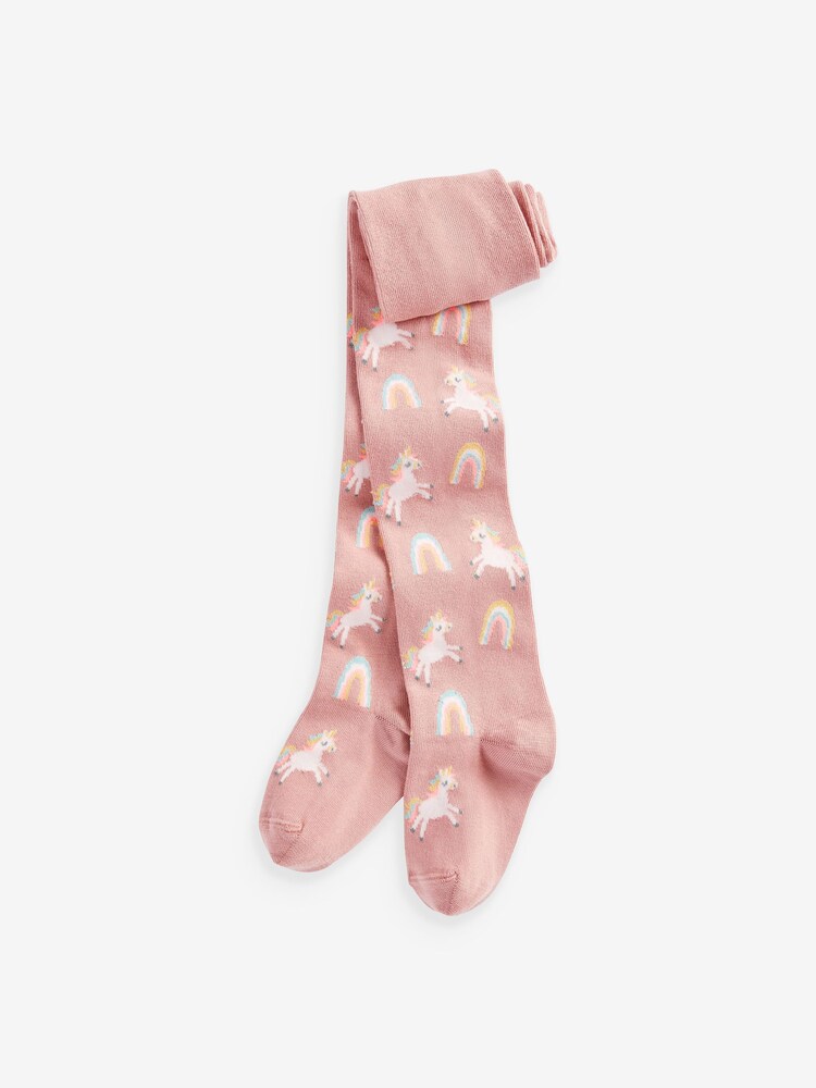 Buy Dusky Pink Cotton Rich Fluro Unicorn Tights from Next United Arab ...