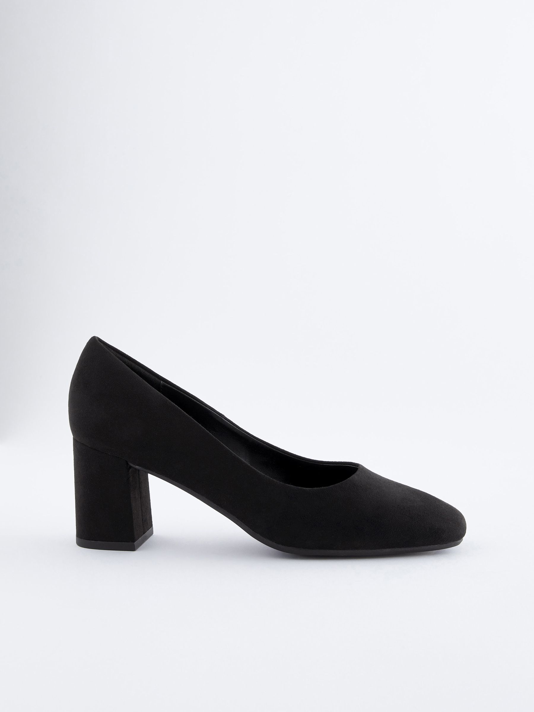 Buy Black Standard/Wide Fit Forever Comfort® Square Toe Court Shoes ...