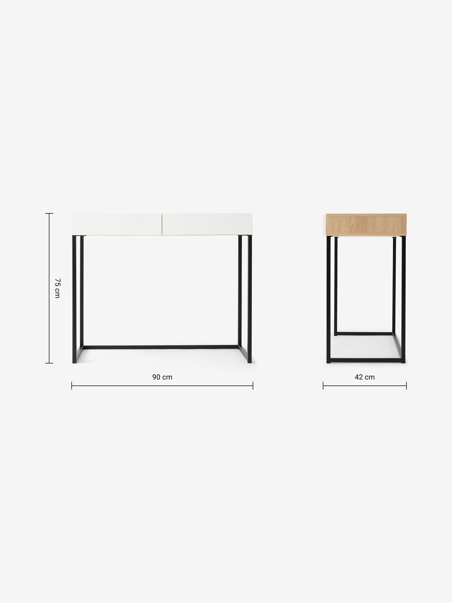 Buy MADE.COM Oak Effect and White Hopkins Compact Desk from the Next UK ...