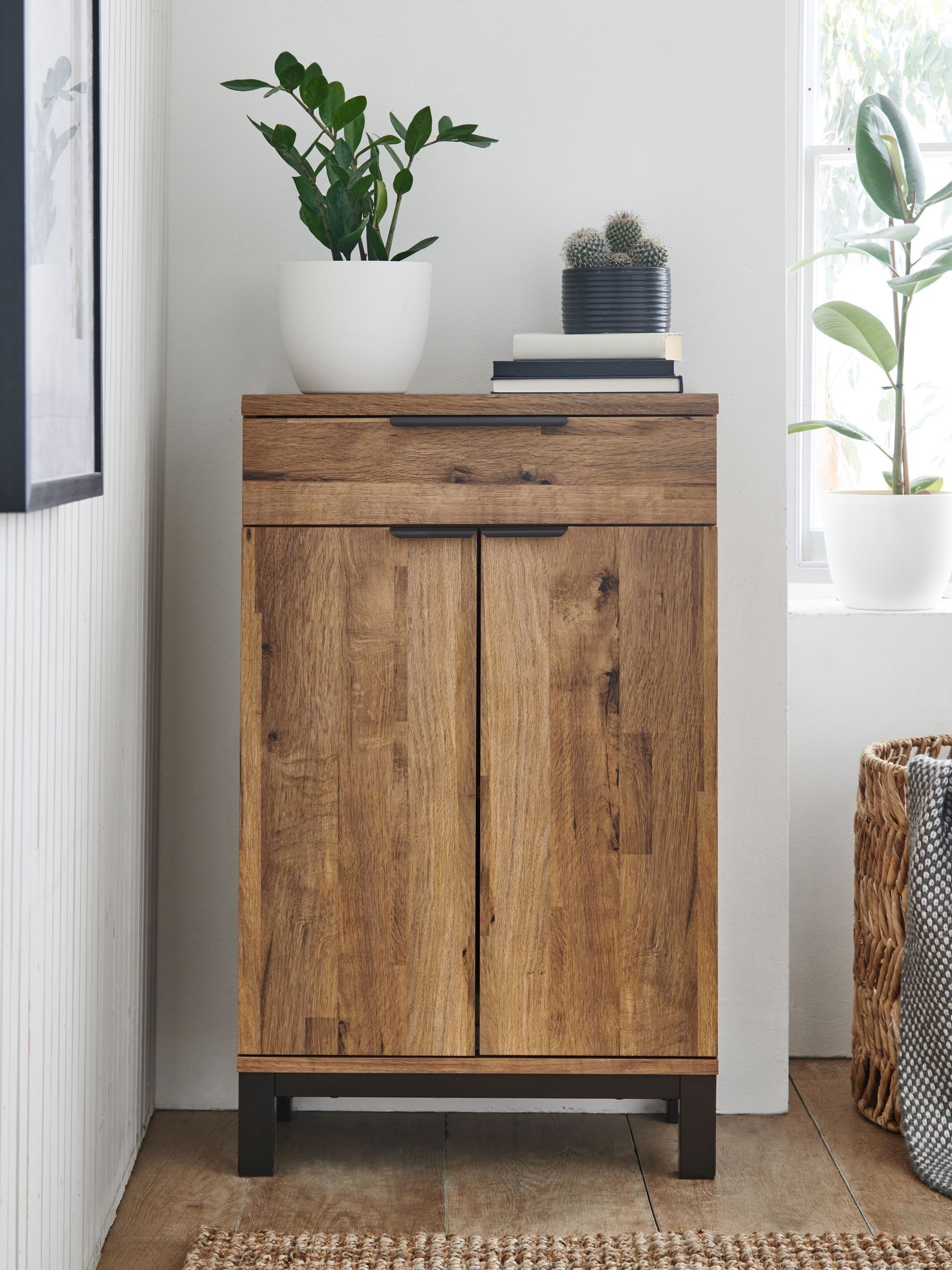 Buy Dark Bronx Oak Effect Slim Sideboard from the Next UK online shop