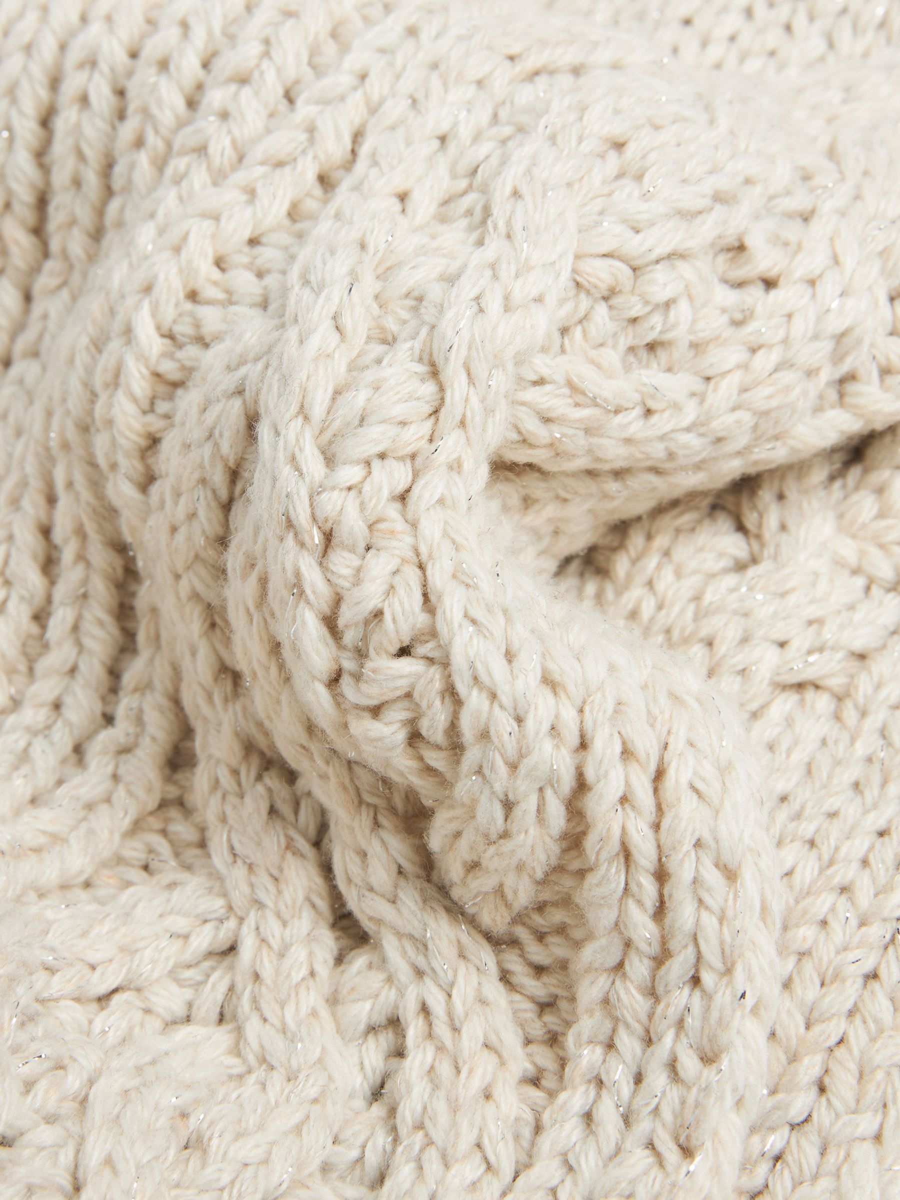 Buy Cream Sparkle Knit Cable Scarf from the Next UK online shop