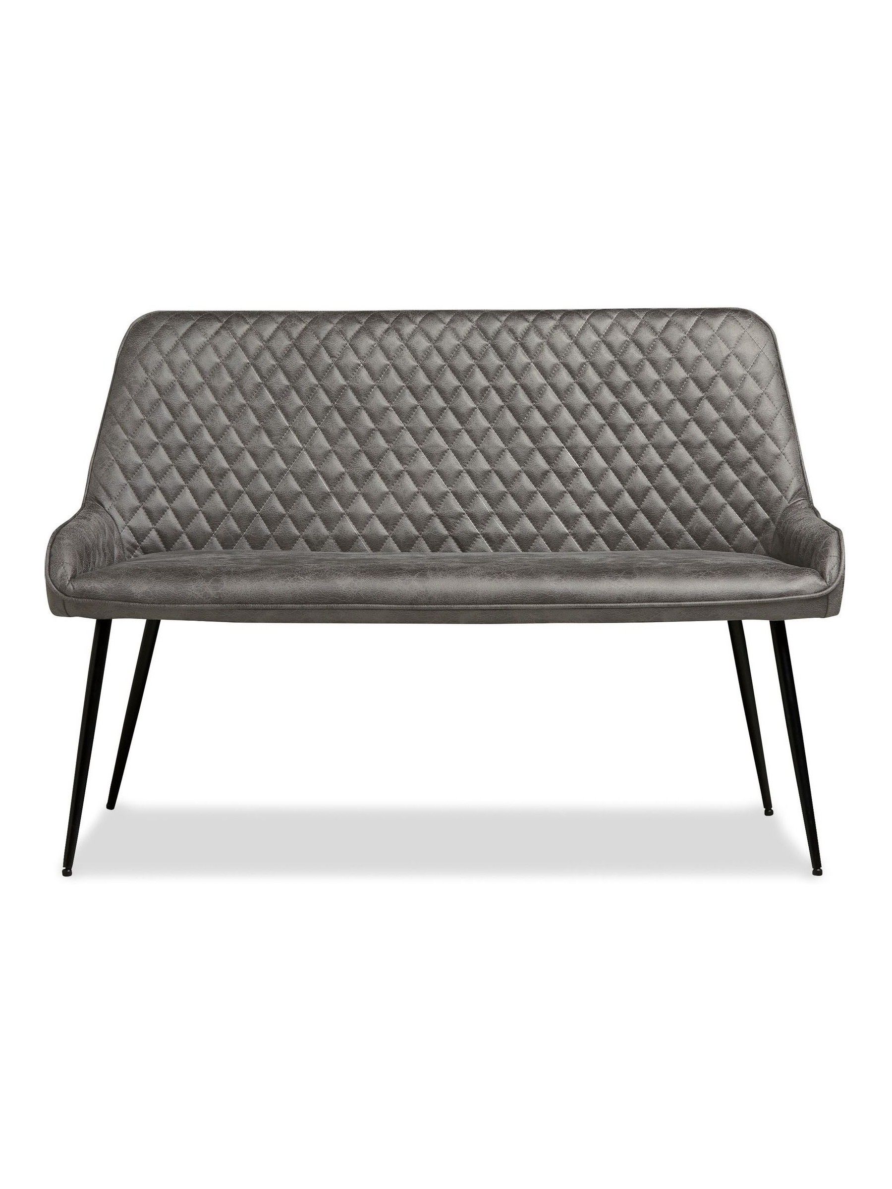 Buy Monza Faux Leather Dark Grey Hamilton Quilted Dining Bench from the Next UK online shop