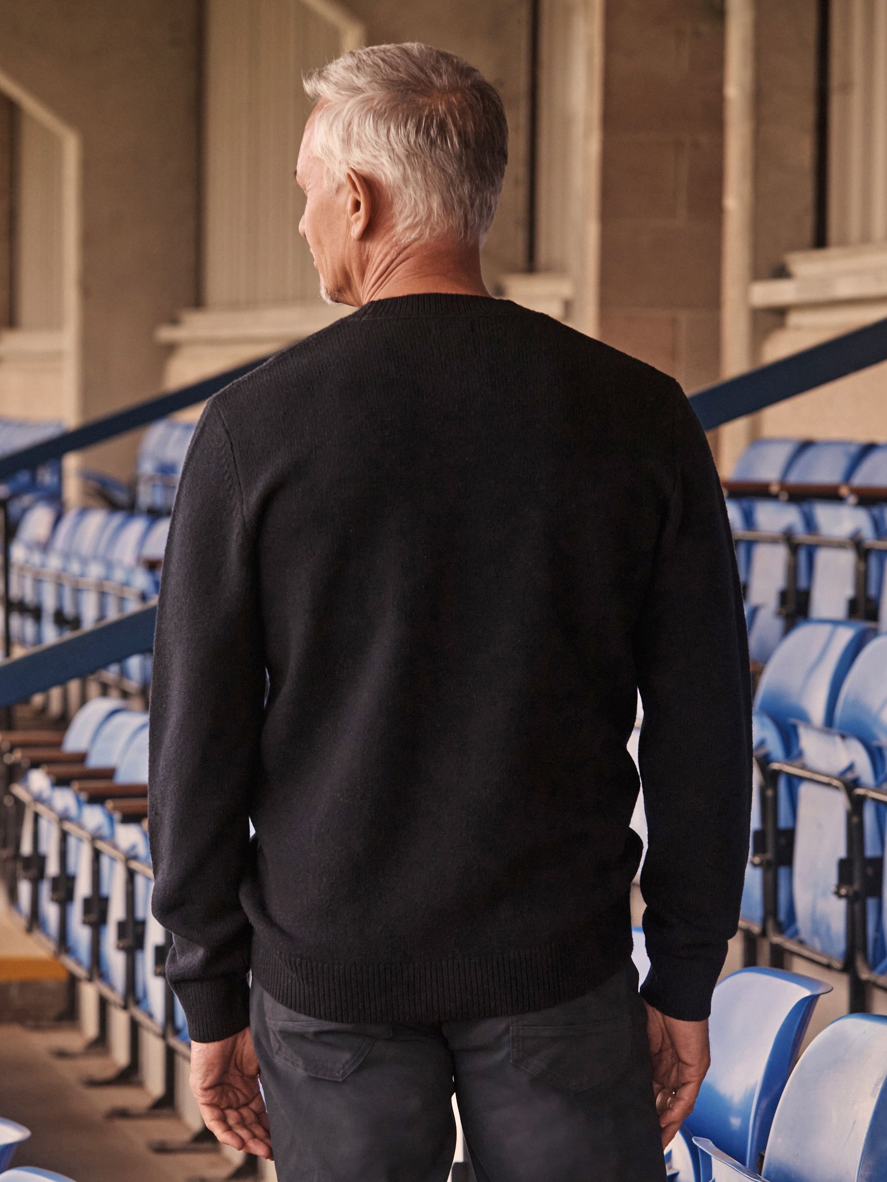 Buy Navy Blue Plain Regular Fit 100% Lambswool Premium Jumper from the ...