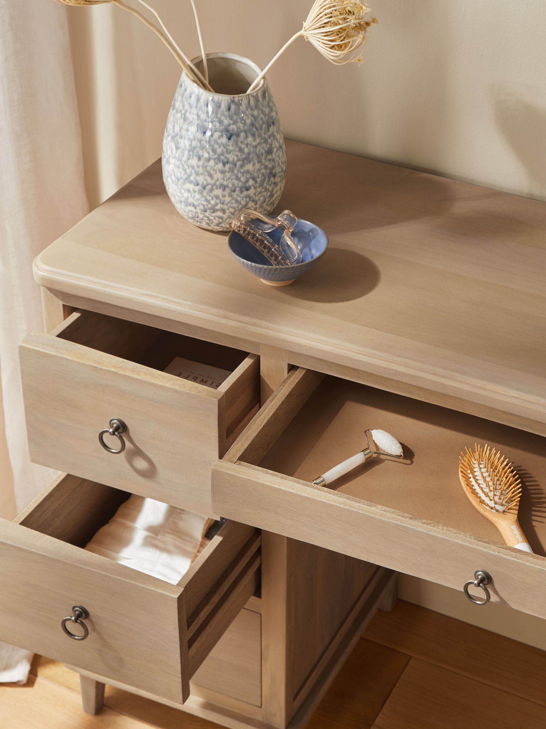 Buy Light Natural Sadie Mango Wood Storage Console Dressing Table from ...