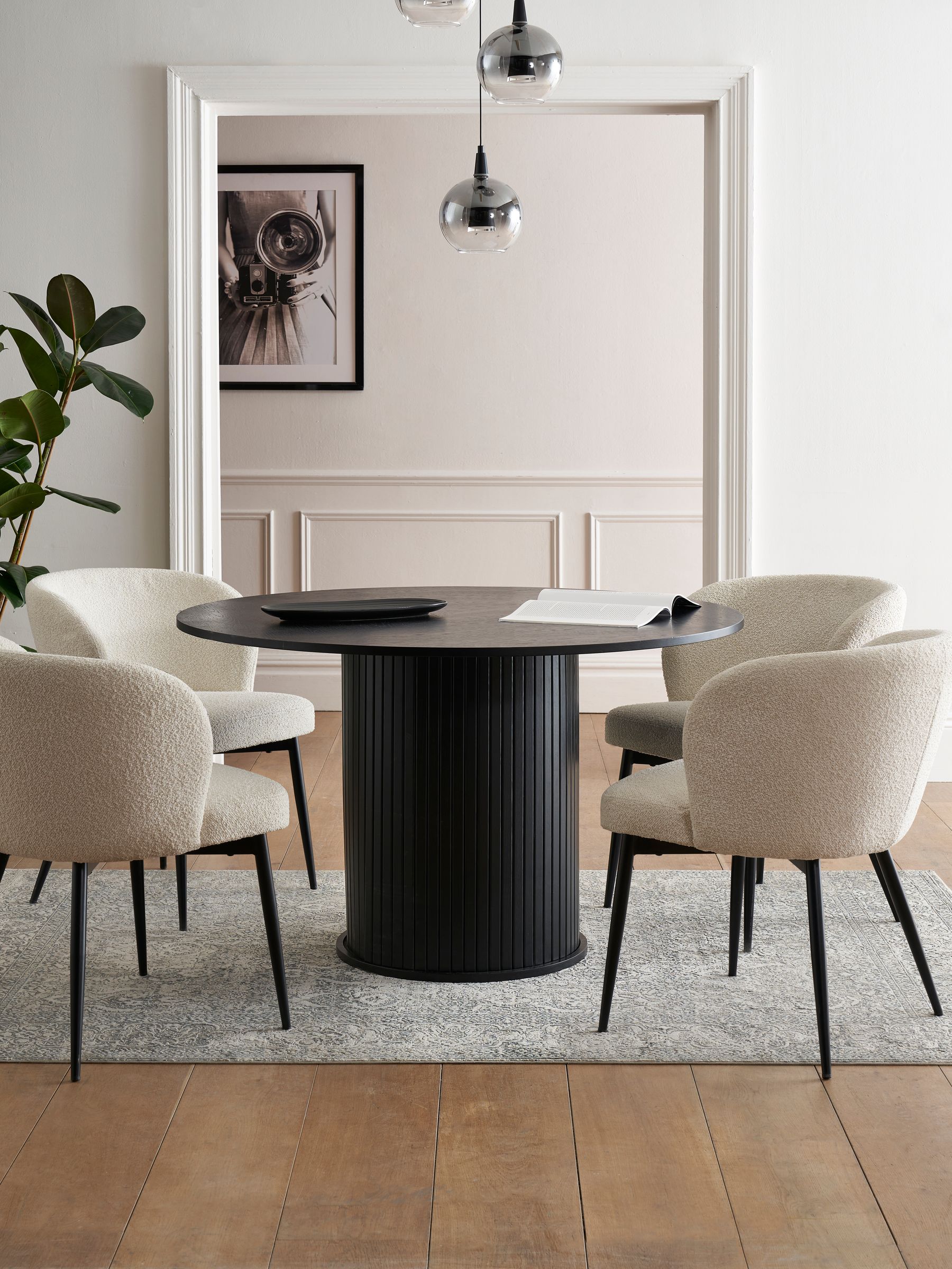 Buy Black Smoked Hyde Oak Veneer 4 Seater Dining Table from the Next UK ...