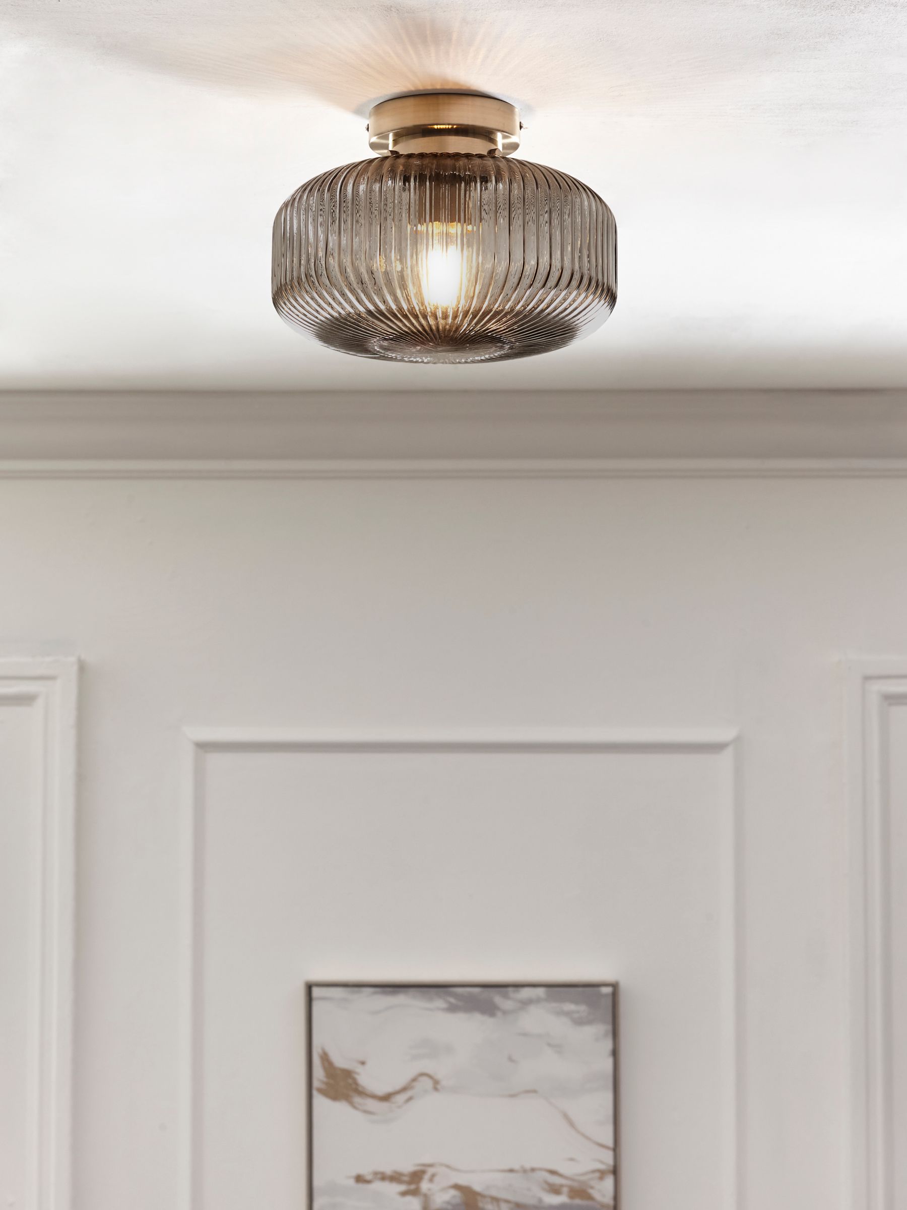 Buy Smoke Grey Lexington 1 Light Flush Fitting Ceiling Light from the ...