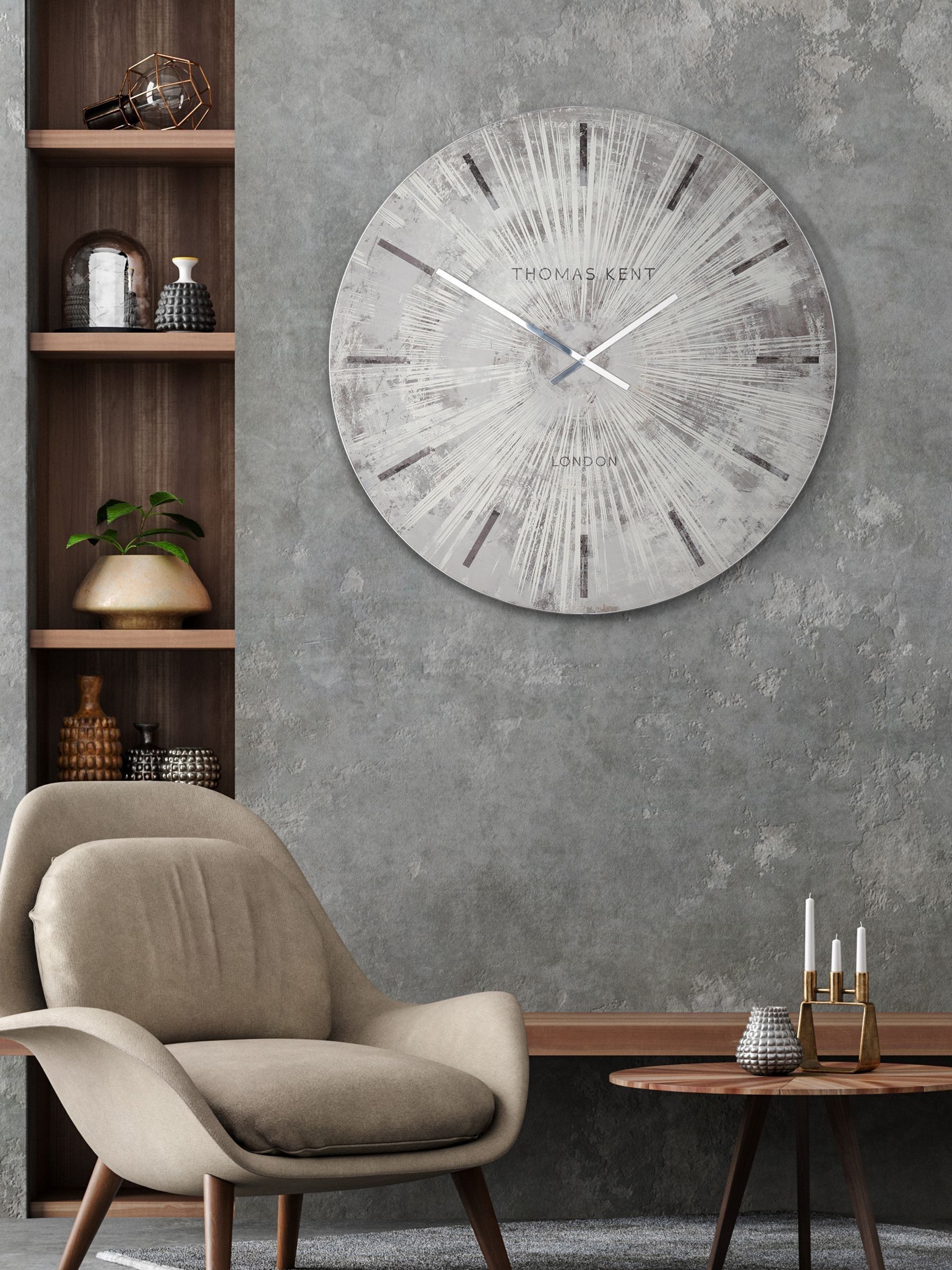Buy Thomas Kent Clocks Silver Starburst Oversized Wall Clock from the ...