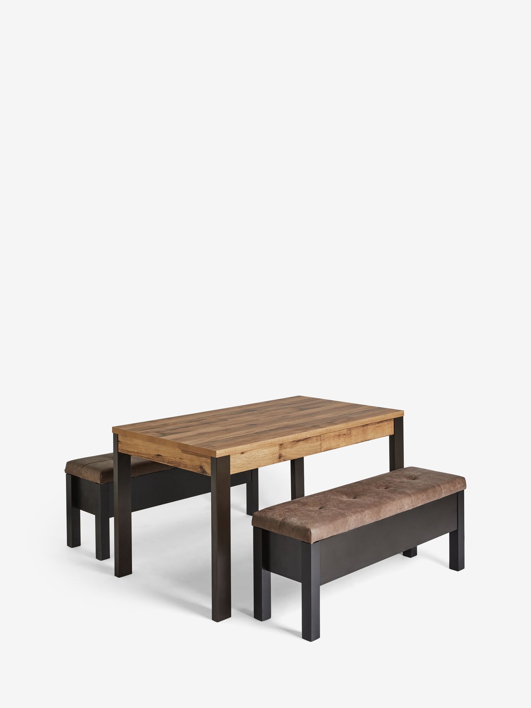Buy Dark Natural Bronx Dining Table and Storage Bench Set from the Next UK online shop