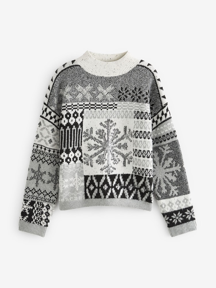 grey snowflake jumper