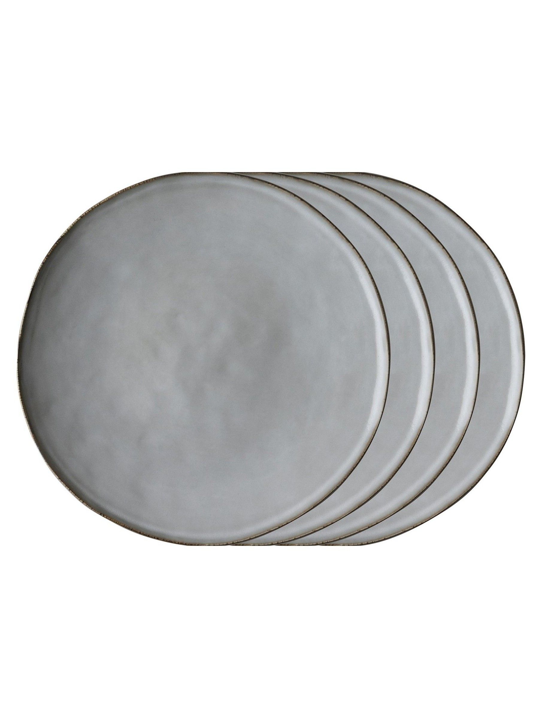 Buy Dutch Rose Set of 4 Slate Grey Organic Dinner Plates 26.5cm from ...