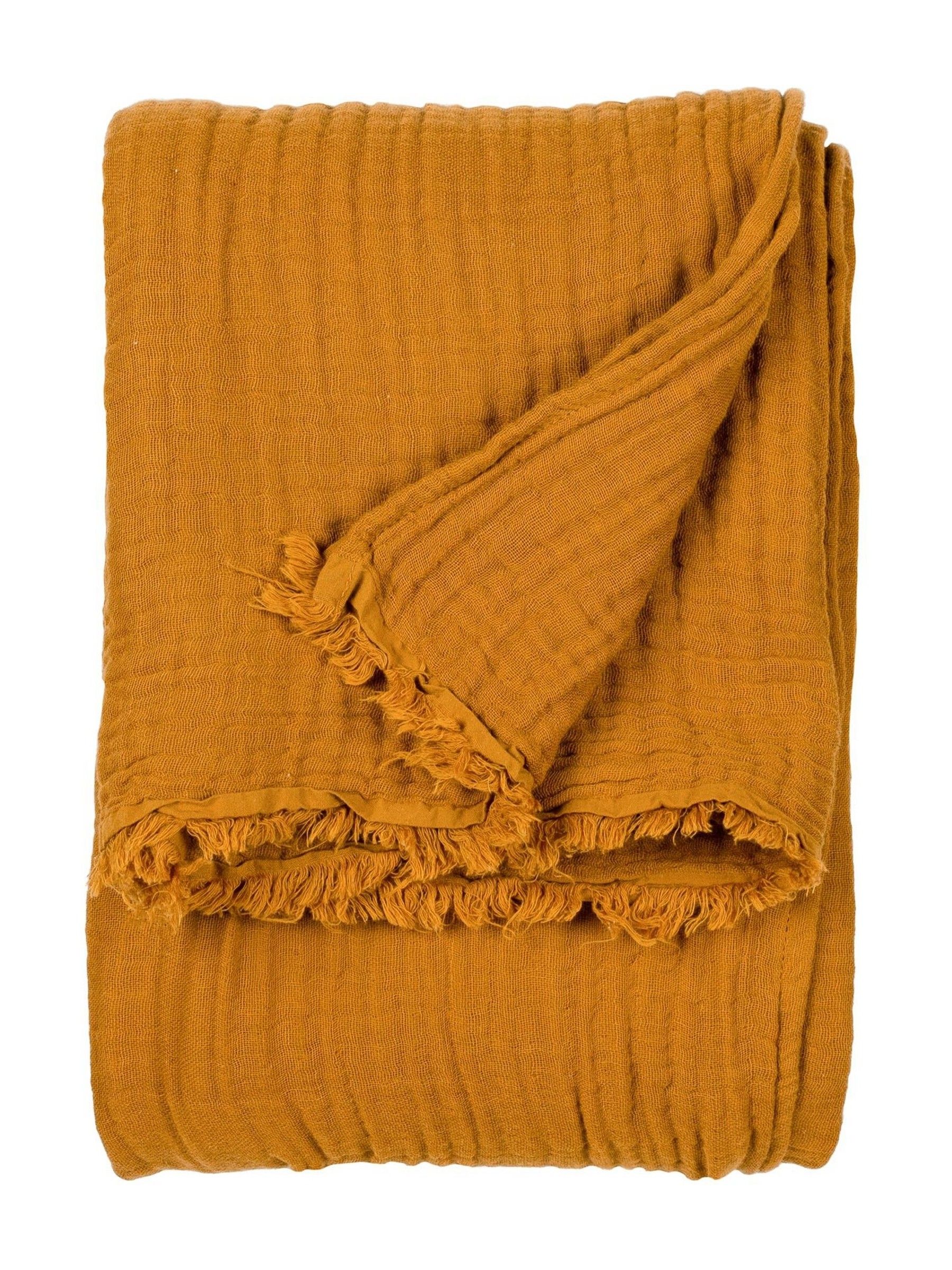 Buy Yard Cumin Yellow Lark Muslin Crinkle 100% Cotton Throw from the ...