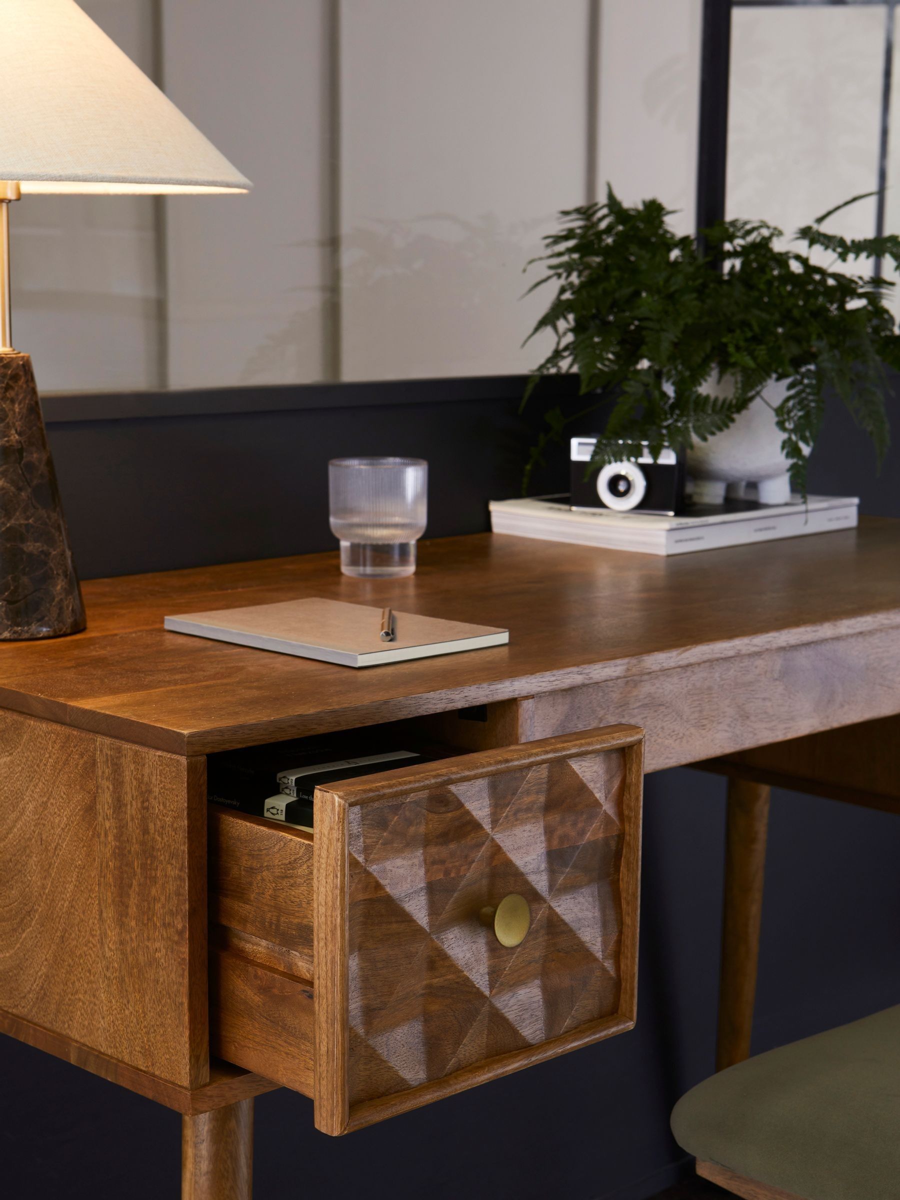 Buy Dark Mango Wood Lloyd Mango Wood Desk from the Next UK online shop