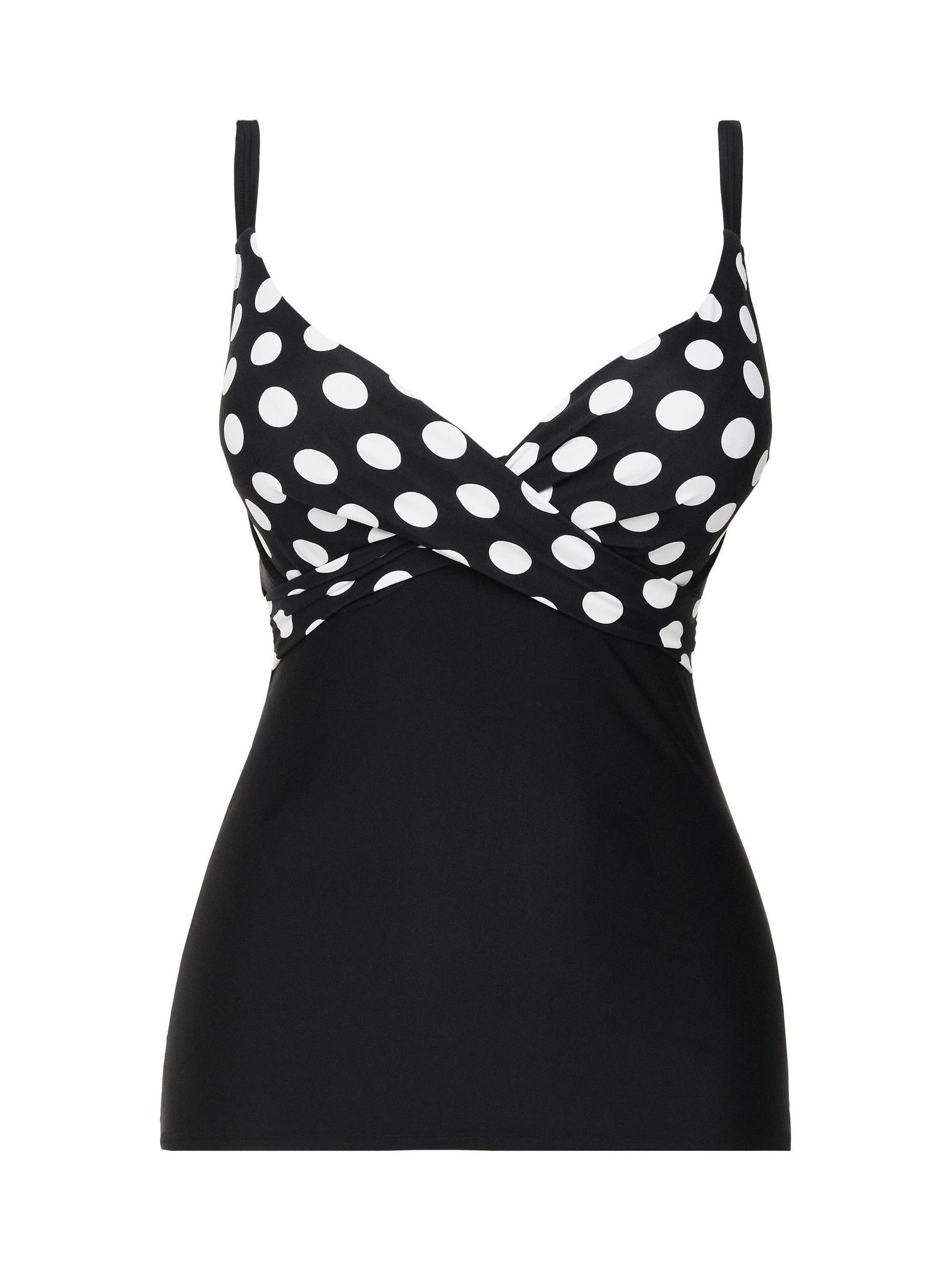 Buy Figleaves Black Spot Tailor Underwired Twist Front Tummy Control Tankini Top from Next Ireland