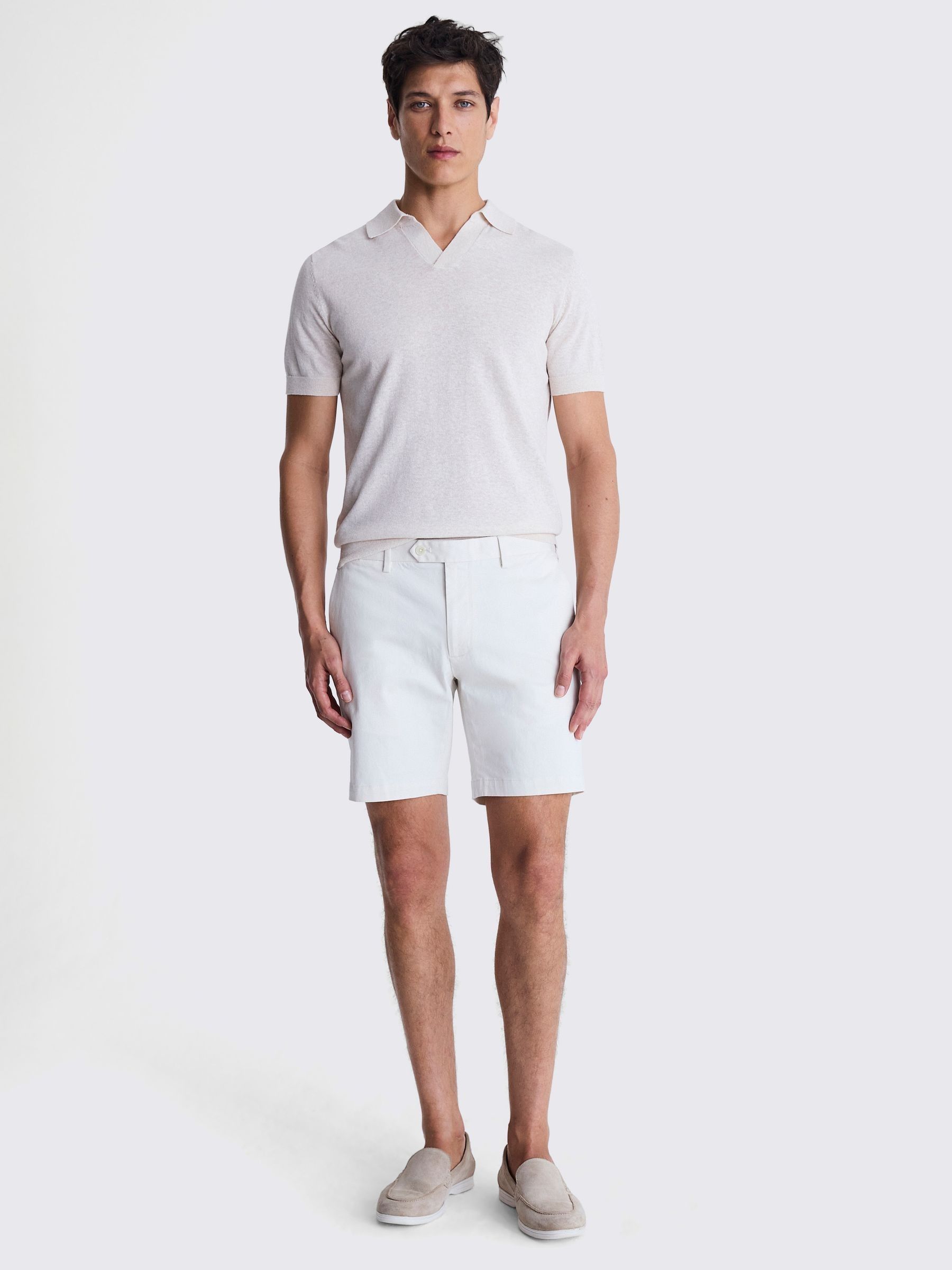 Buy MOSS White Slim Fit Stretch Chino Shorts from the Next UK online shop