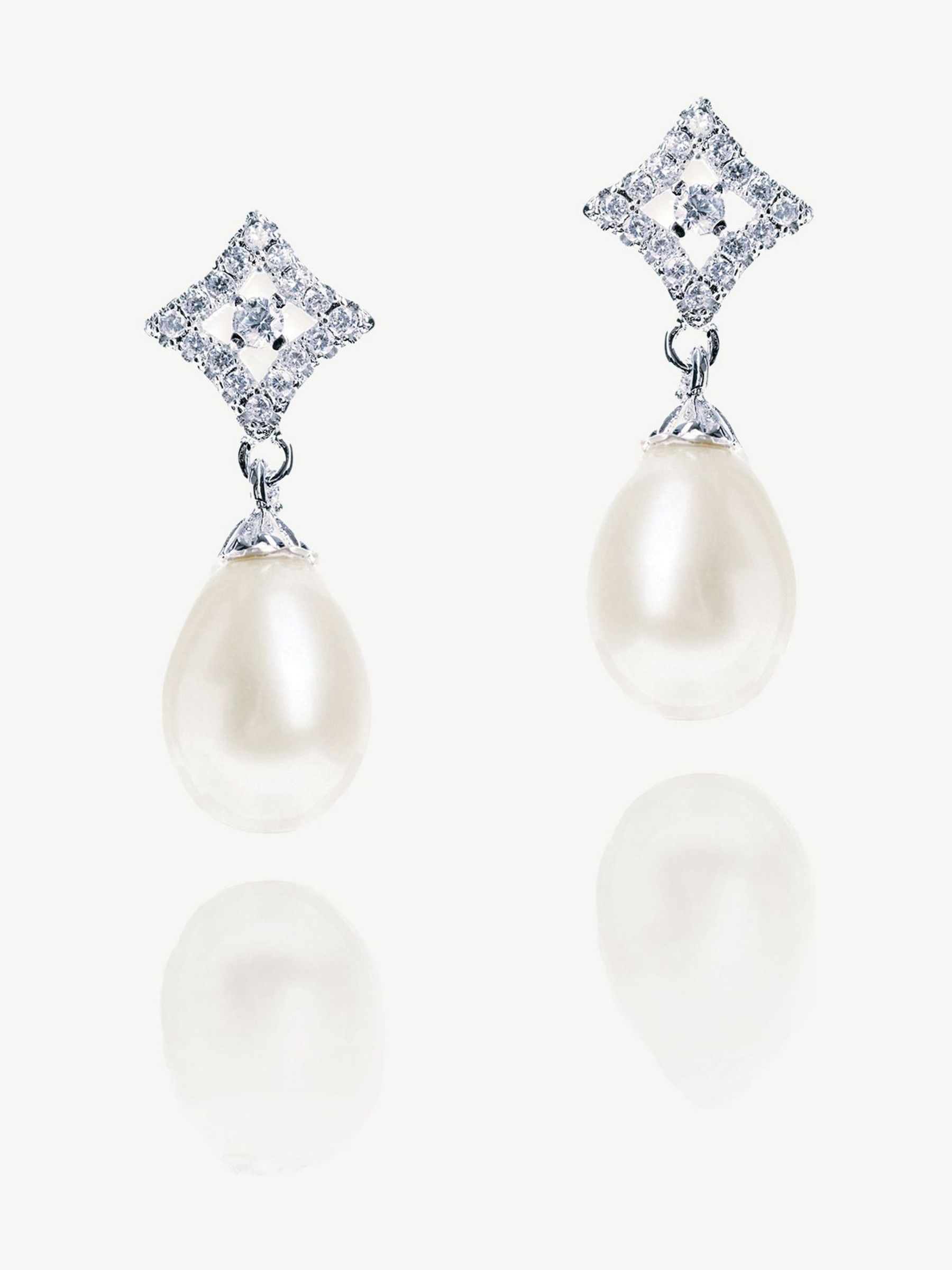 Buy Ivory & Co Silver Tone Morocco Crystal and Pearl Earrings from the ...