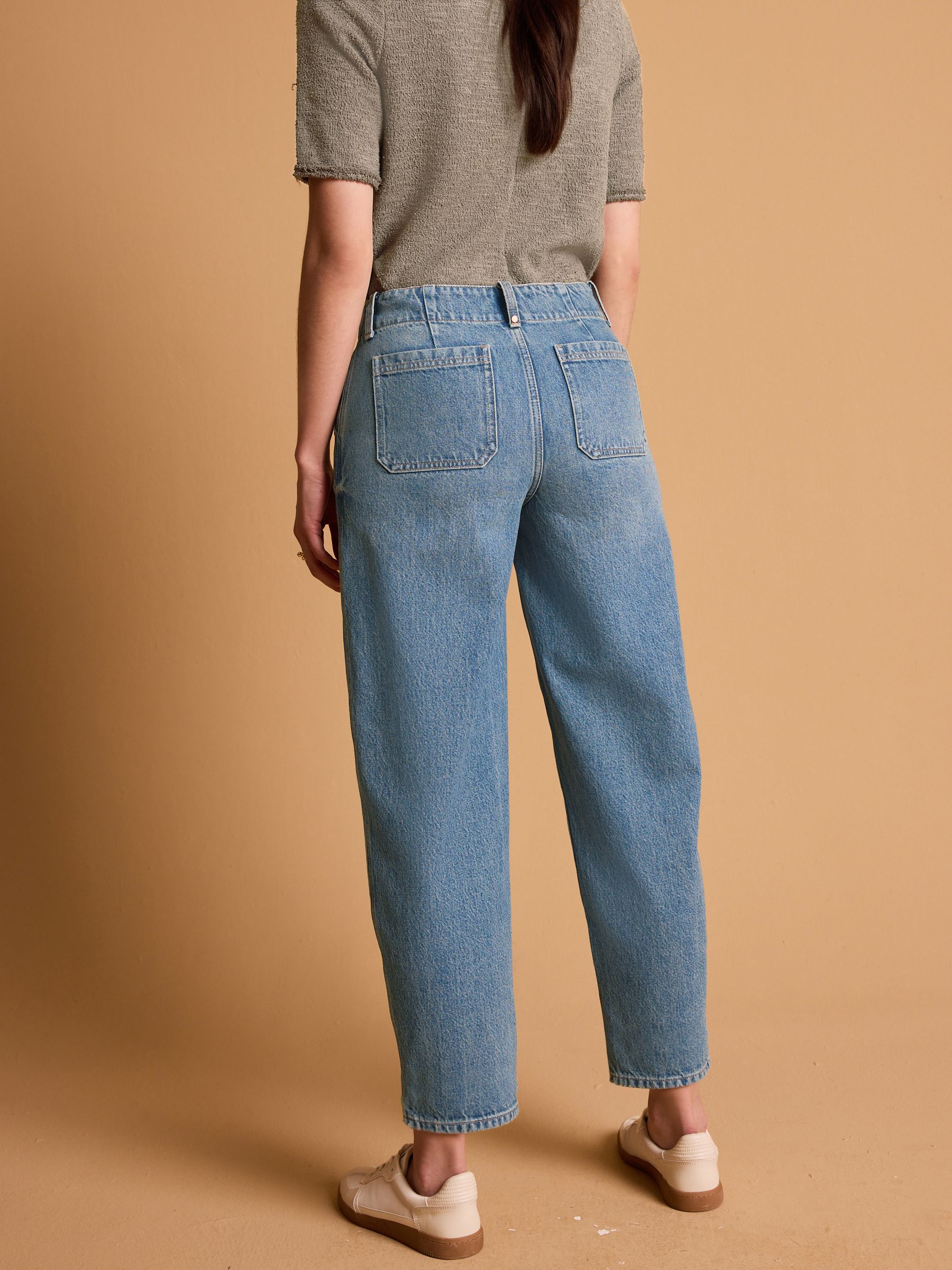 Buy Mid Wash 100% Cotton Balloon Barrel Jeans from the Next UK online shop
