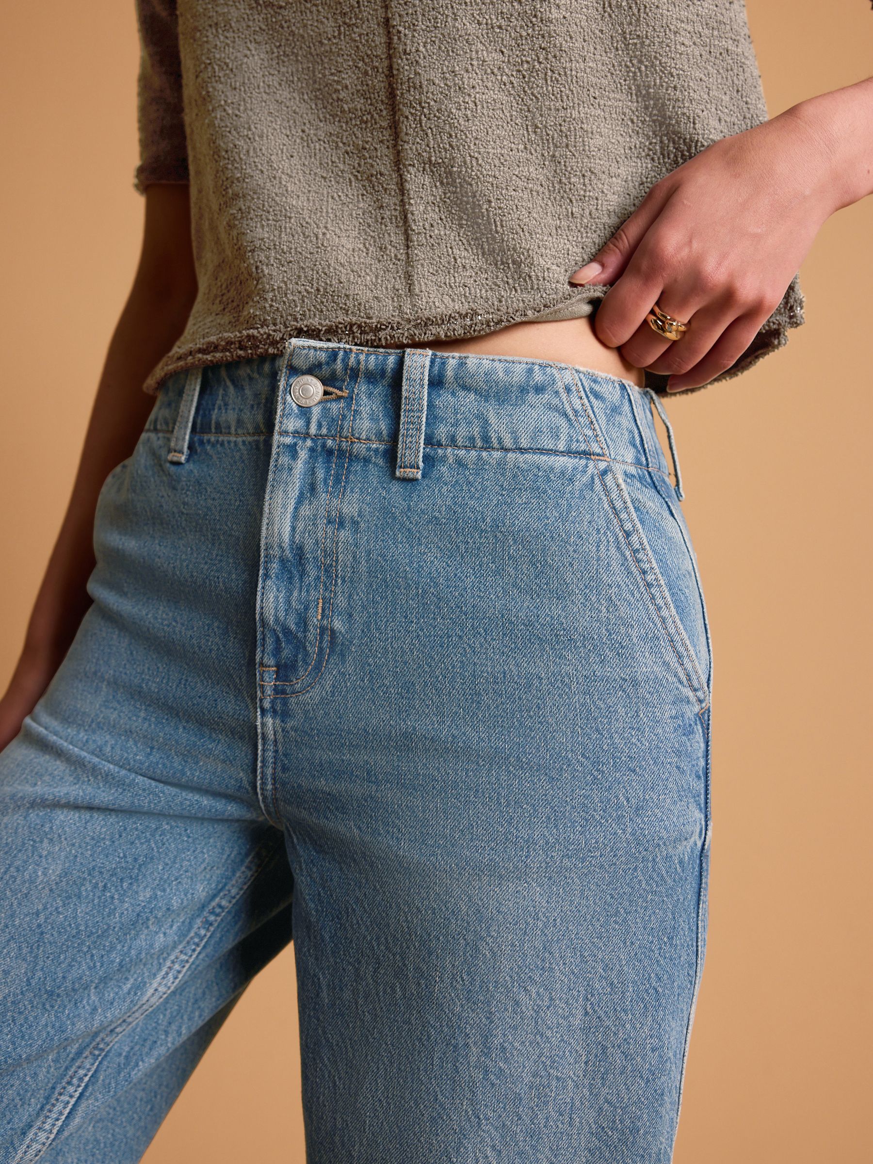 Buy Mid Wash 100% Cotton Balloon Barrel Jeans from the Next UK online shop