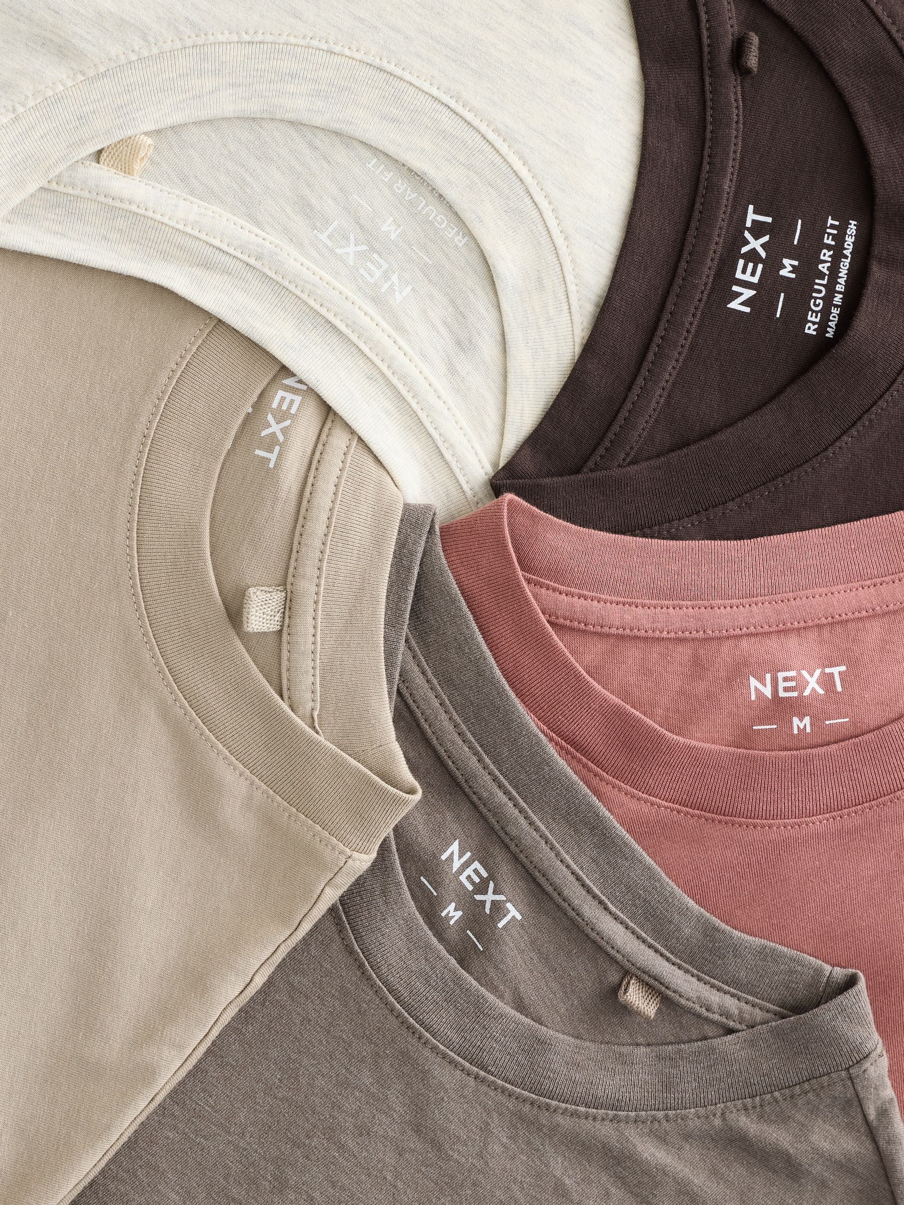 Buy Neutral Regular Fit Regular Fit Long Sleeve 100% Cotton T-Shirts 5 ...