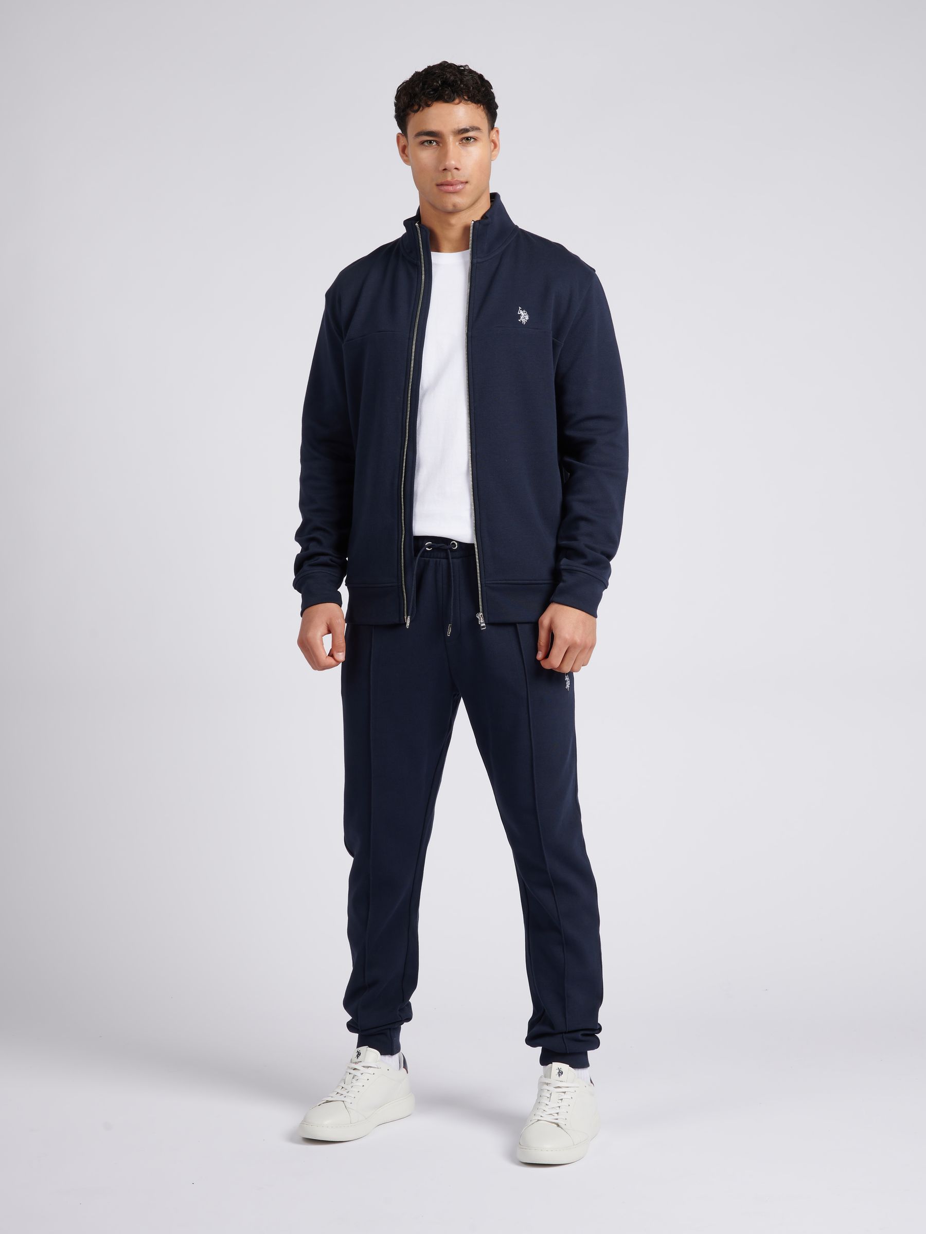Buy U.S. Polo Assn. Blue Mens Classic Fit Luxe Funnel Tracksuit Top ...
