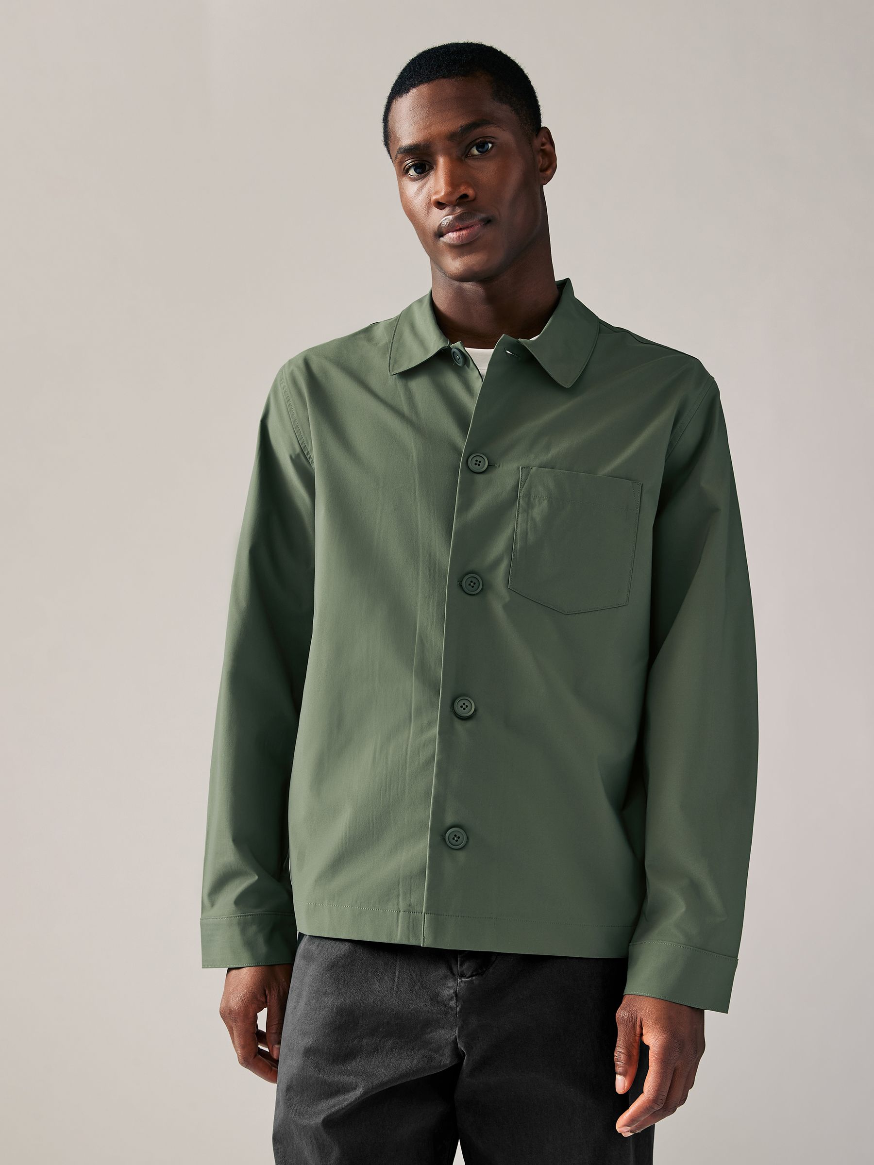 Buy Khaki Green Lightweight Stretch Shacket from the Next UK online shop