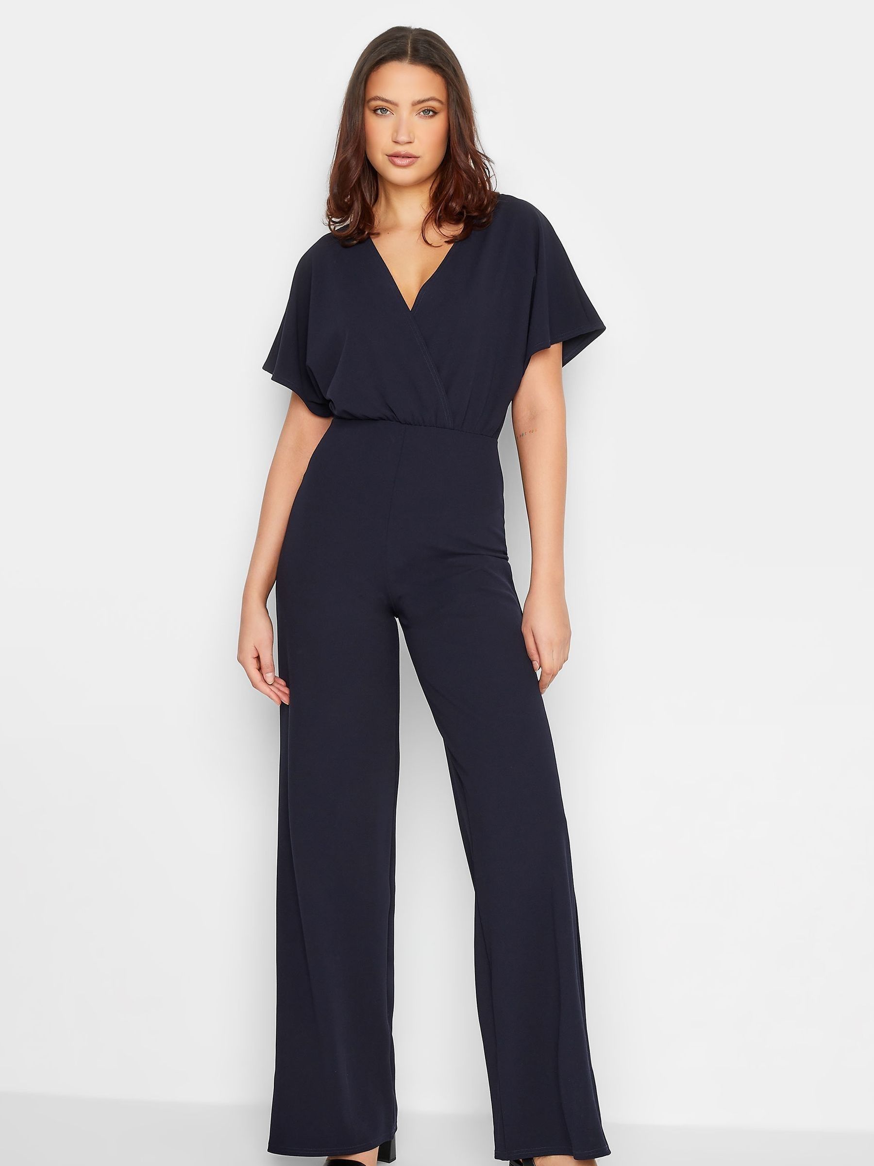 Buy Long Tall Sally Blue Short Sleeve Wide Leg Jumpsuit from the Next ...