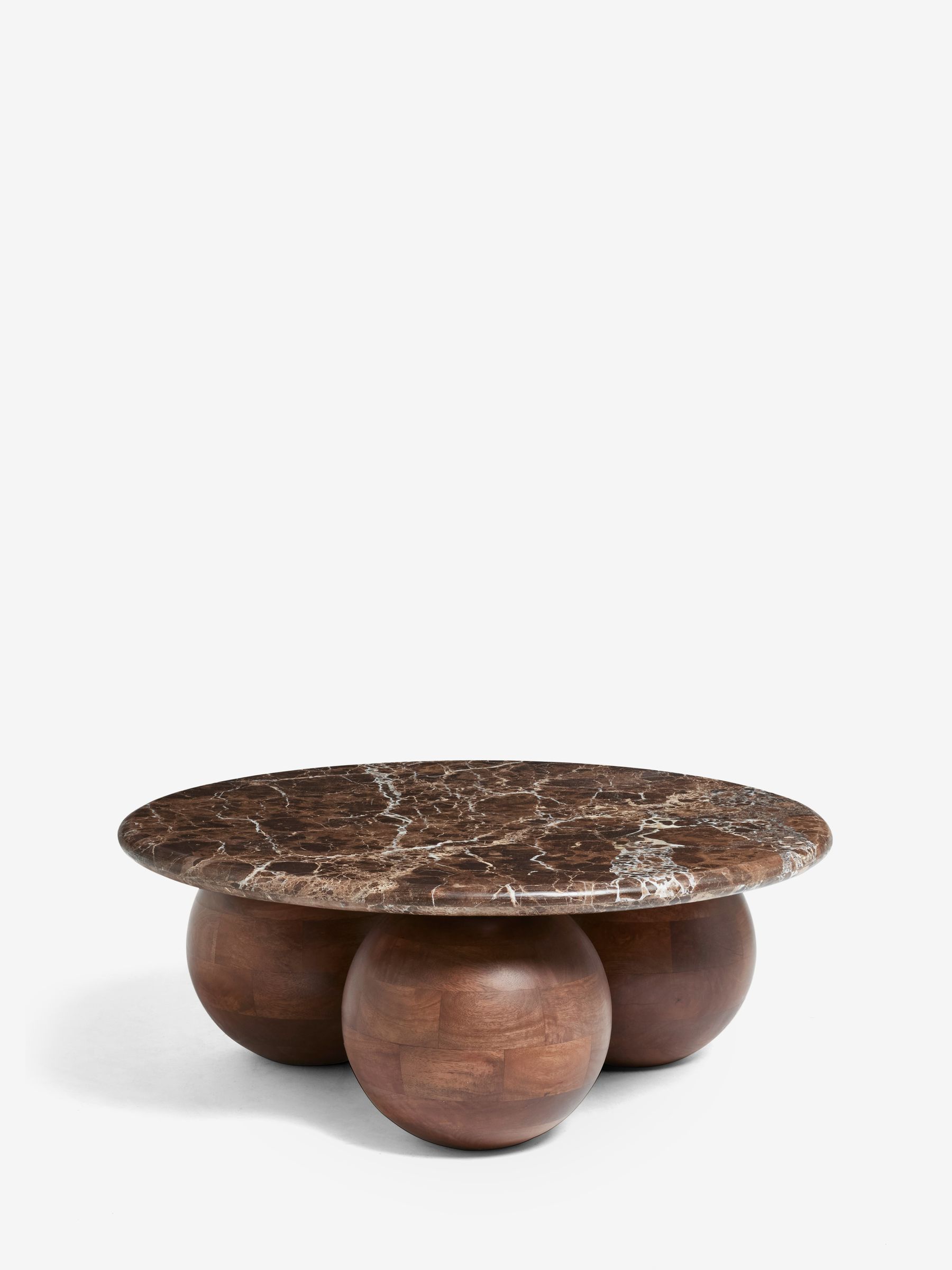 Buy Dark N. Premium Orb Marble Wood Round Coffee Table from the Next UK ...