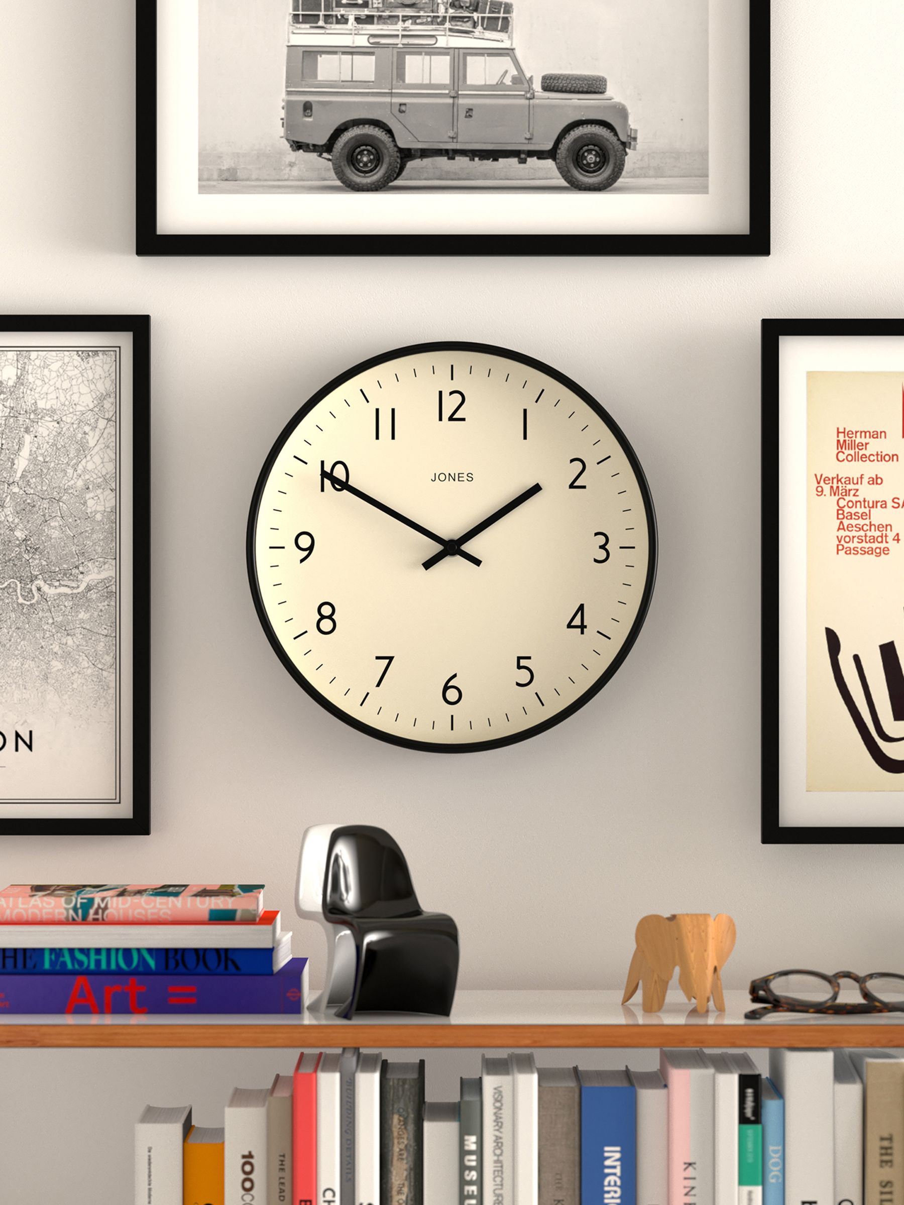 Buy Jones Clocks Black Studio Wall Clock 30cm from the Next UK online shop