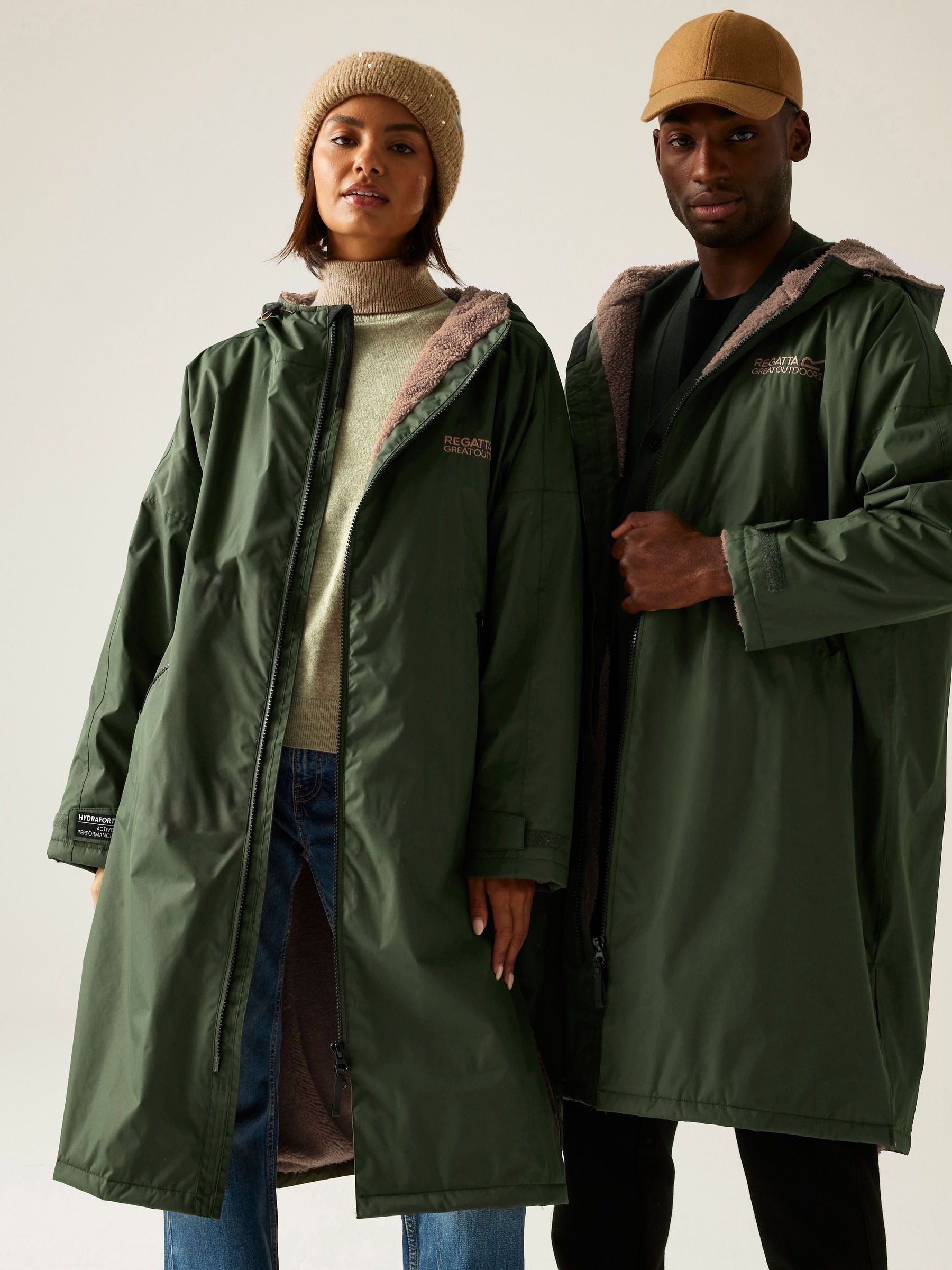 Buy Regatta Green Oversized Waterproof Borg-Fleece Lined Changing Robe ...